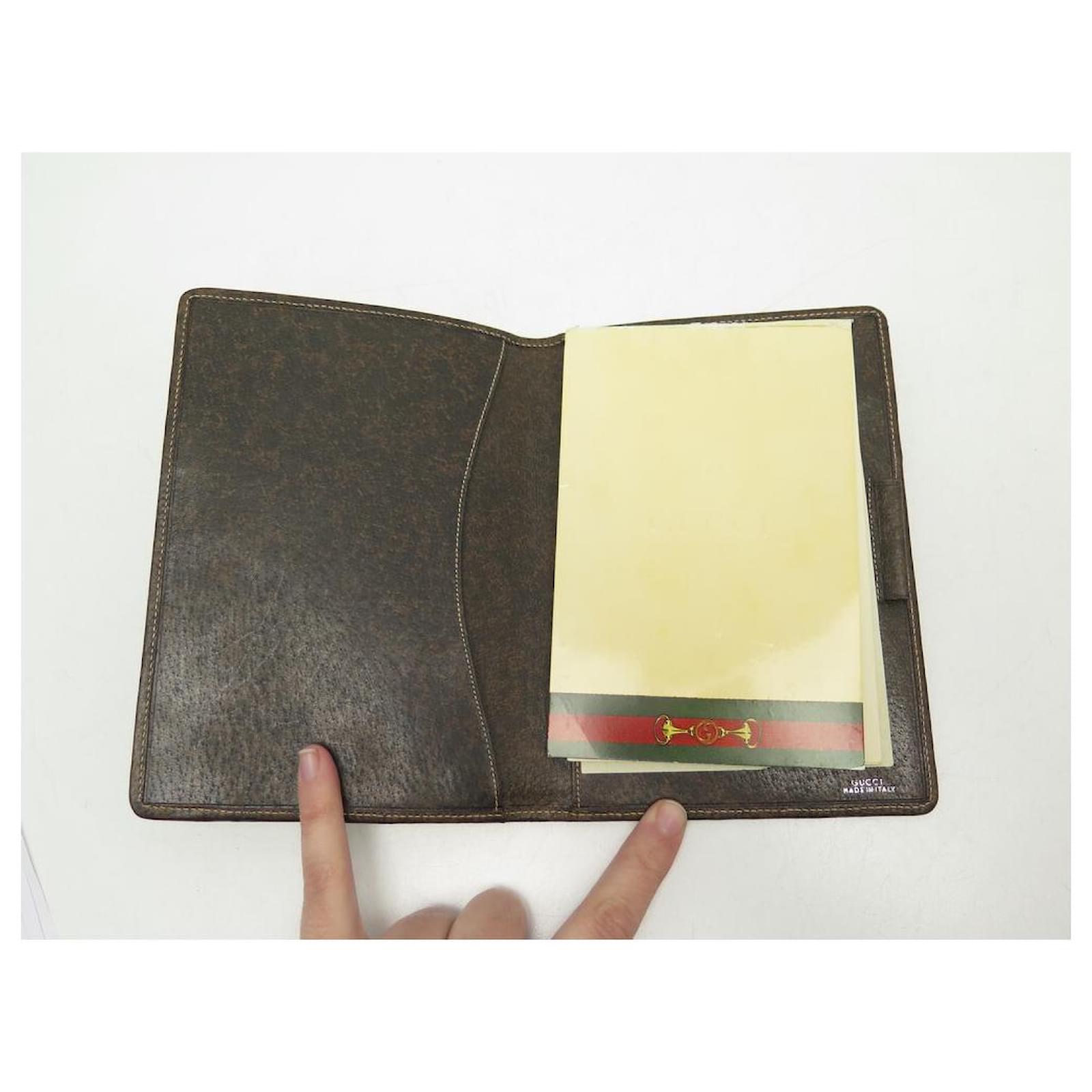 GUCCI COVER NOTEPAD HOLDER CANVAS MONOGRAM GG BROWN AGENDA COVER ...