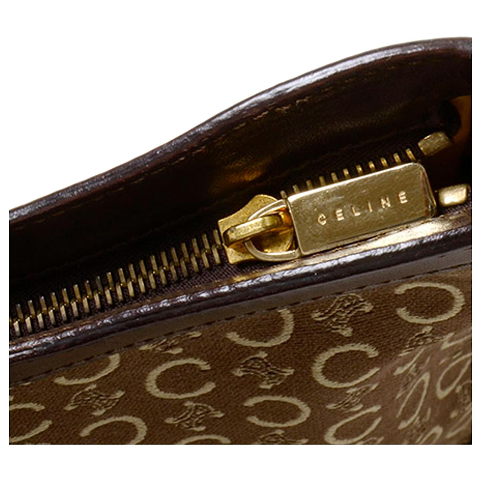 Céline Borsa a spalla in tela macadam Celine marrone C Marrone scuro ...