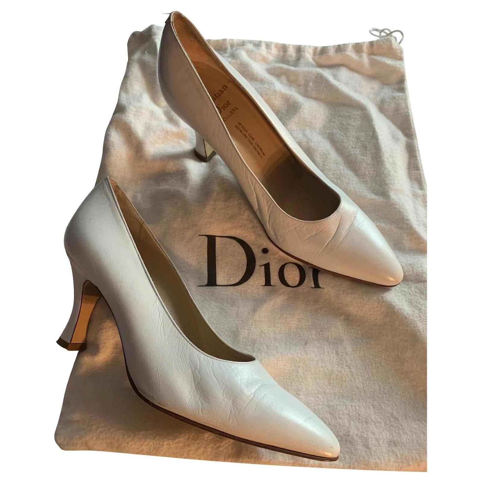 Christian Dior Heels White Leather ref.518682 - Joli Closet