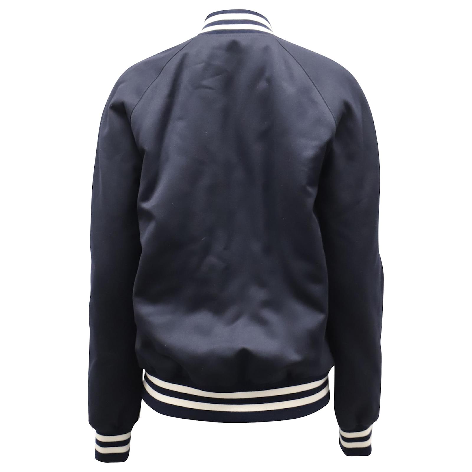 Sandro Paris Varsity Jacket in Navy Blue Wool ref.522510 - Joli Closet