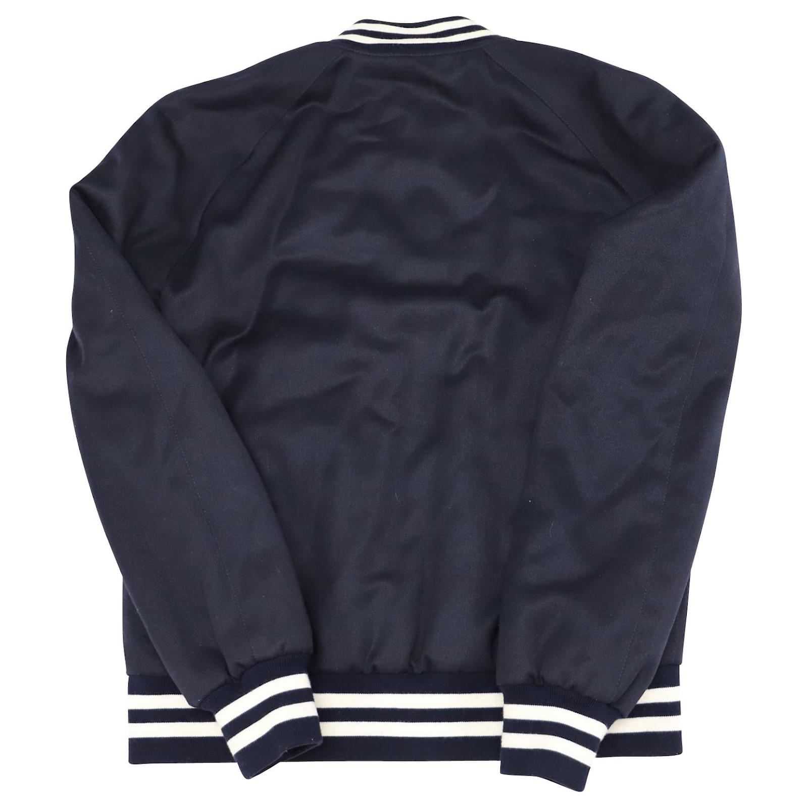 Sandro Paris Varsity Jacket in Navy Blue Wool ref.522510 - Joli Closet