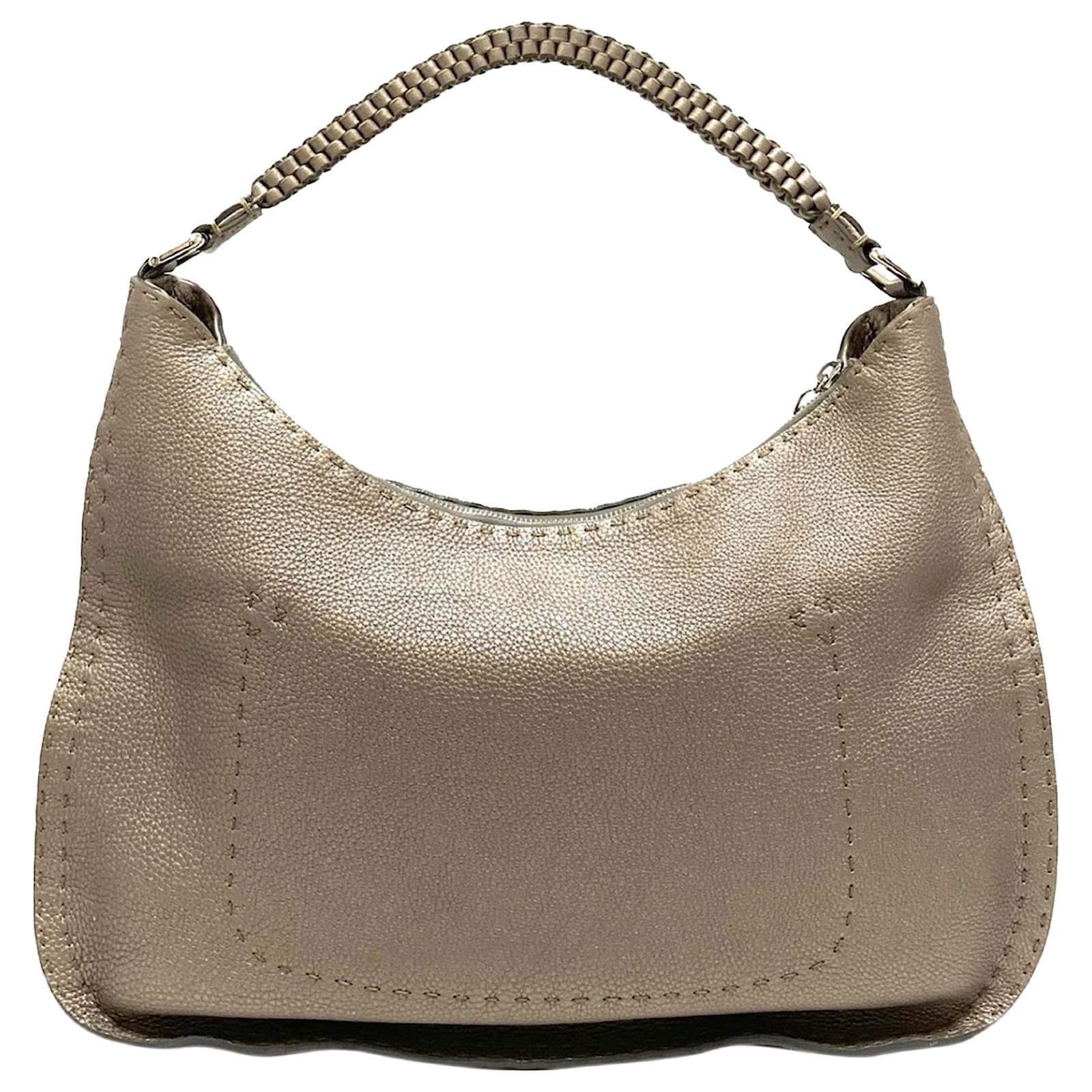 Fendi Gray Selleria Leather Shoulder Bag Grey Pony-style calfskin ref ...