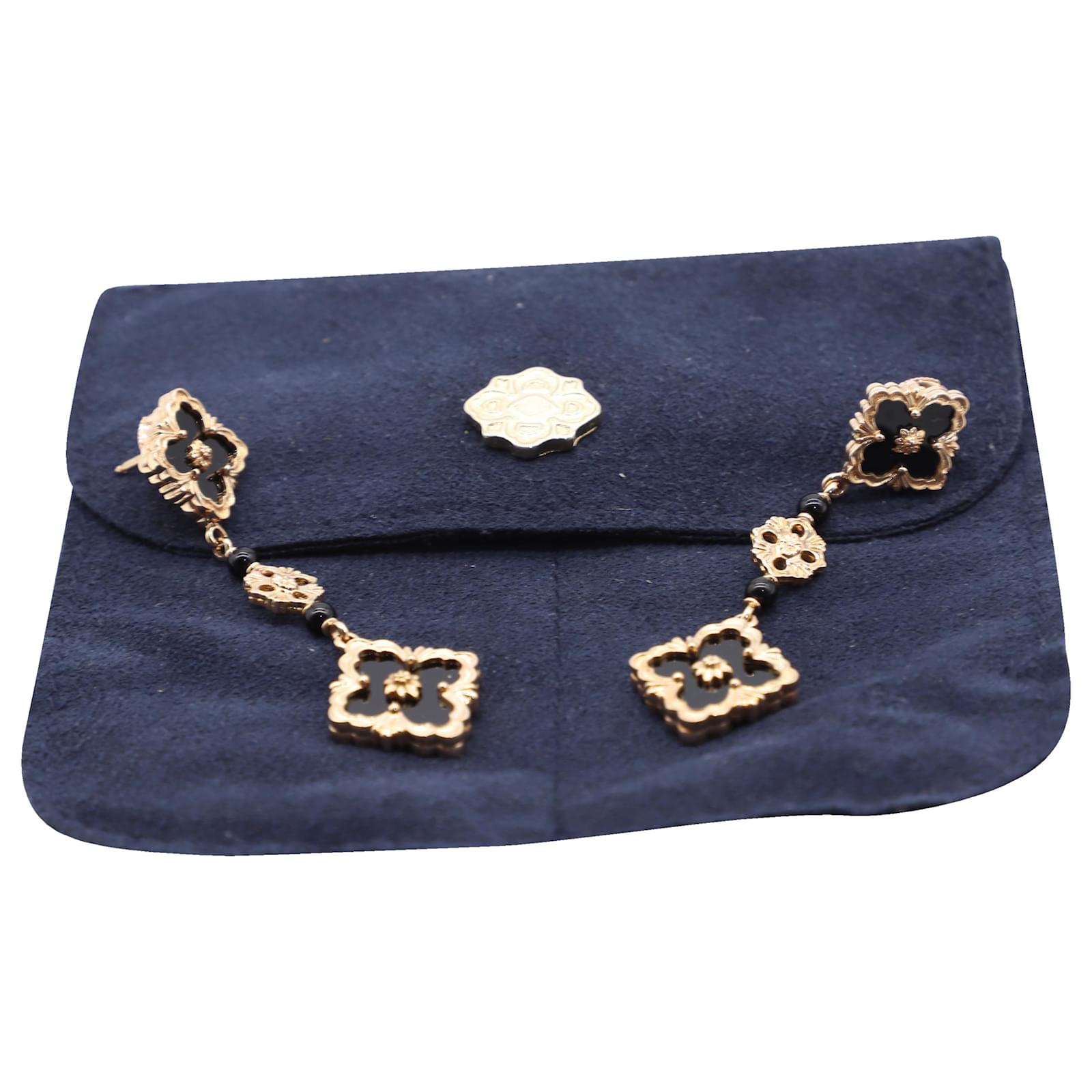 Buccellati Onyx Opera Color Drop Earrings in Yellow Gold White gold ...