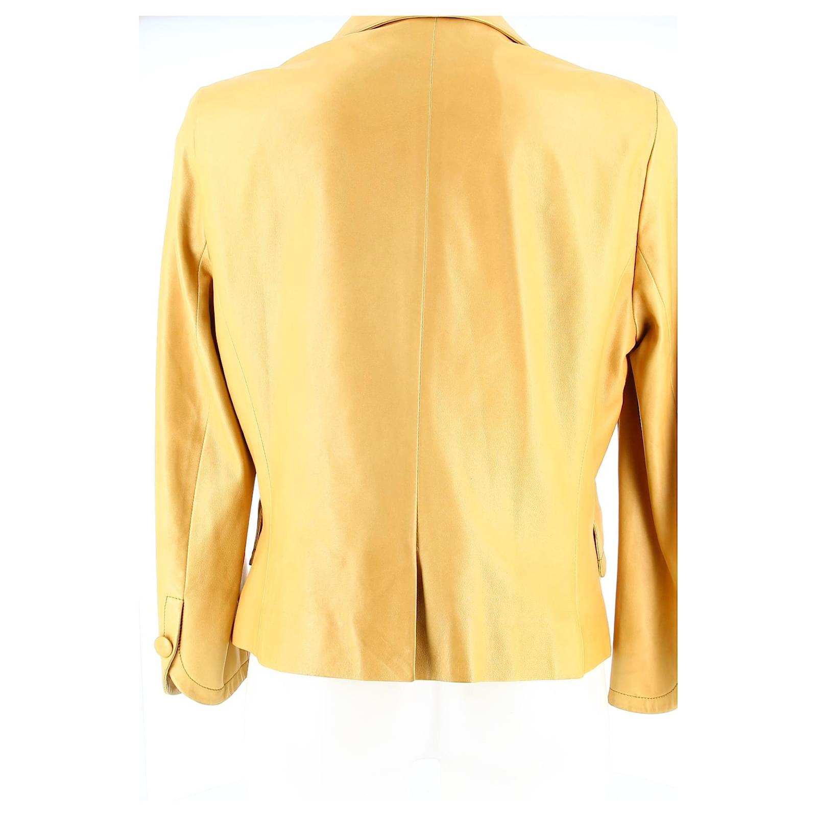 Christian Dior Leather Jacket by Galliano Yellow ref.528770 - Joli Closet