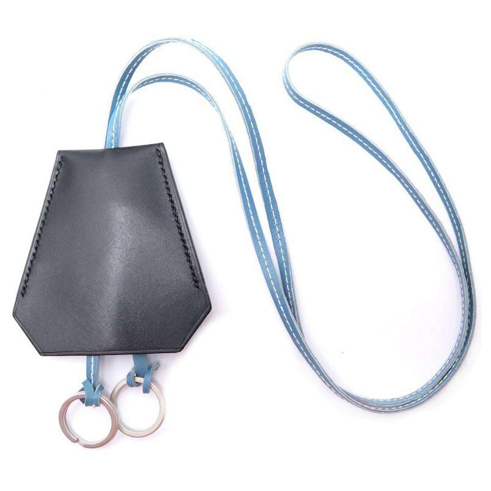 Hermès NEW HERMES LARGE BELL KEY RING IN BLACK LEATHER JEWEL OF BAG ...