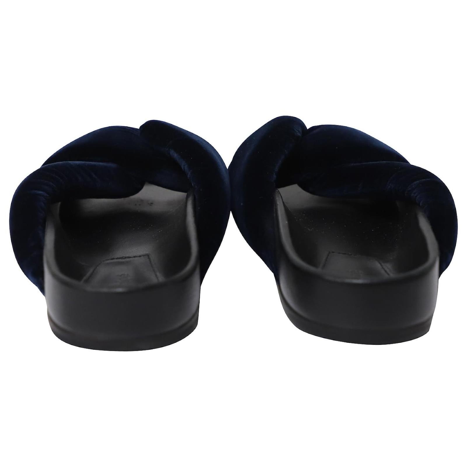 Chloé Chloe Nolan Slides Sandals in Blue Velvet ref.535527 - Joli Closet