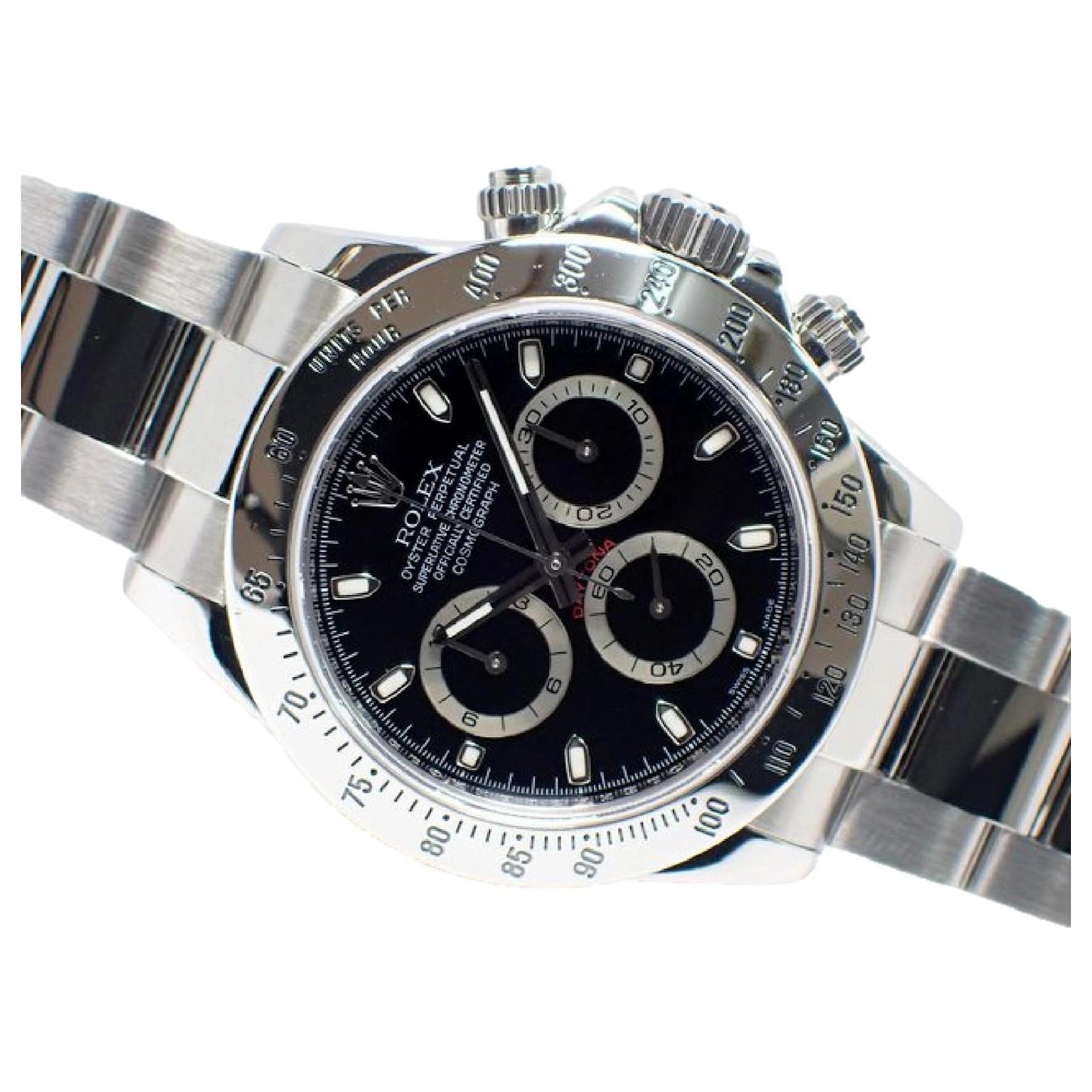 ROLEX Daytona Edelstahl schwarz 116520 V-Serie Herren Silber ref.535953 ...