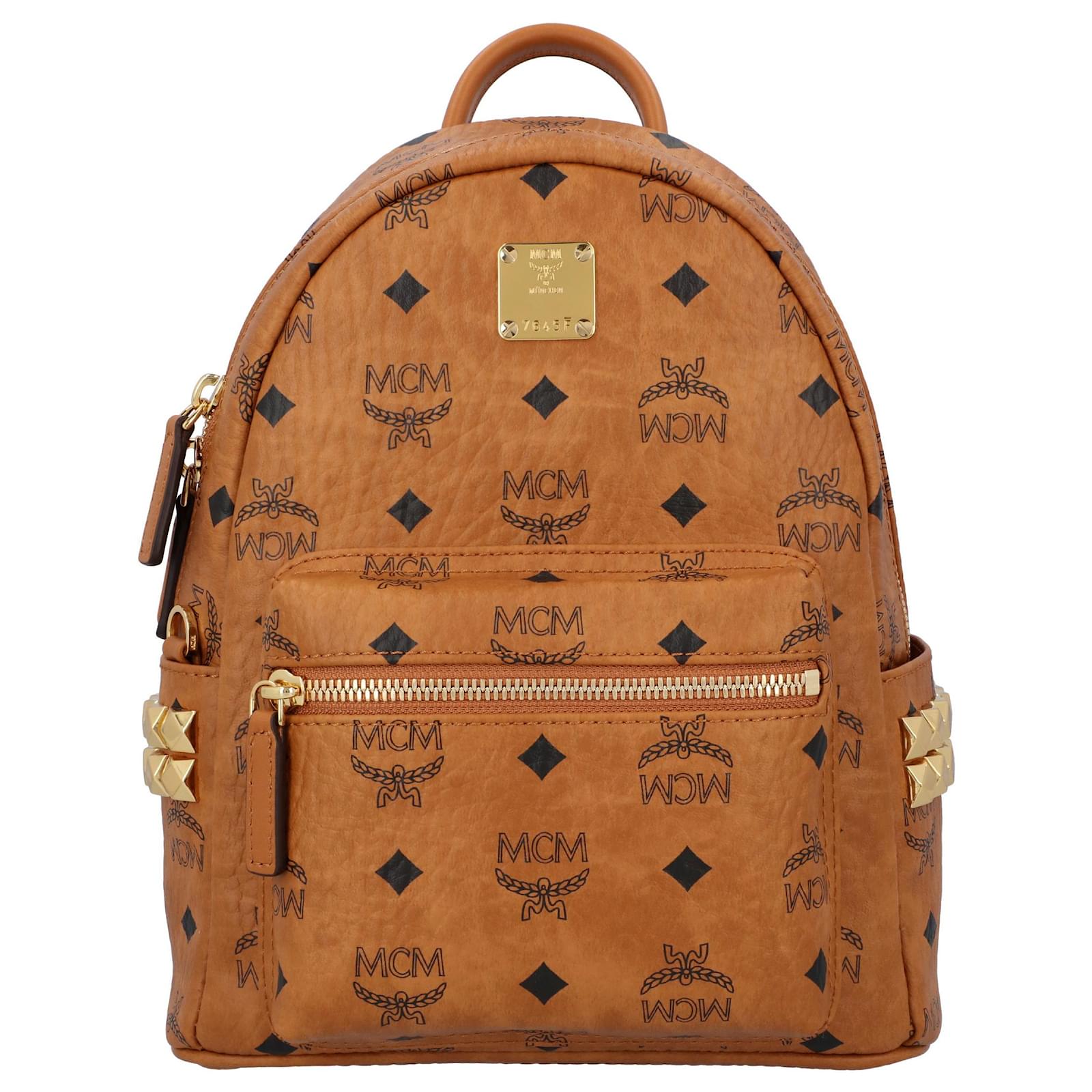 MCM Women Stark Side Studs Backpack In Brown Visetos Cloth ref.536406 ...