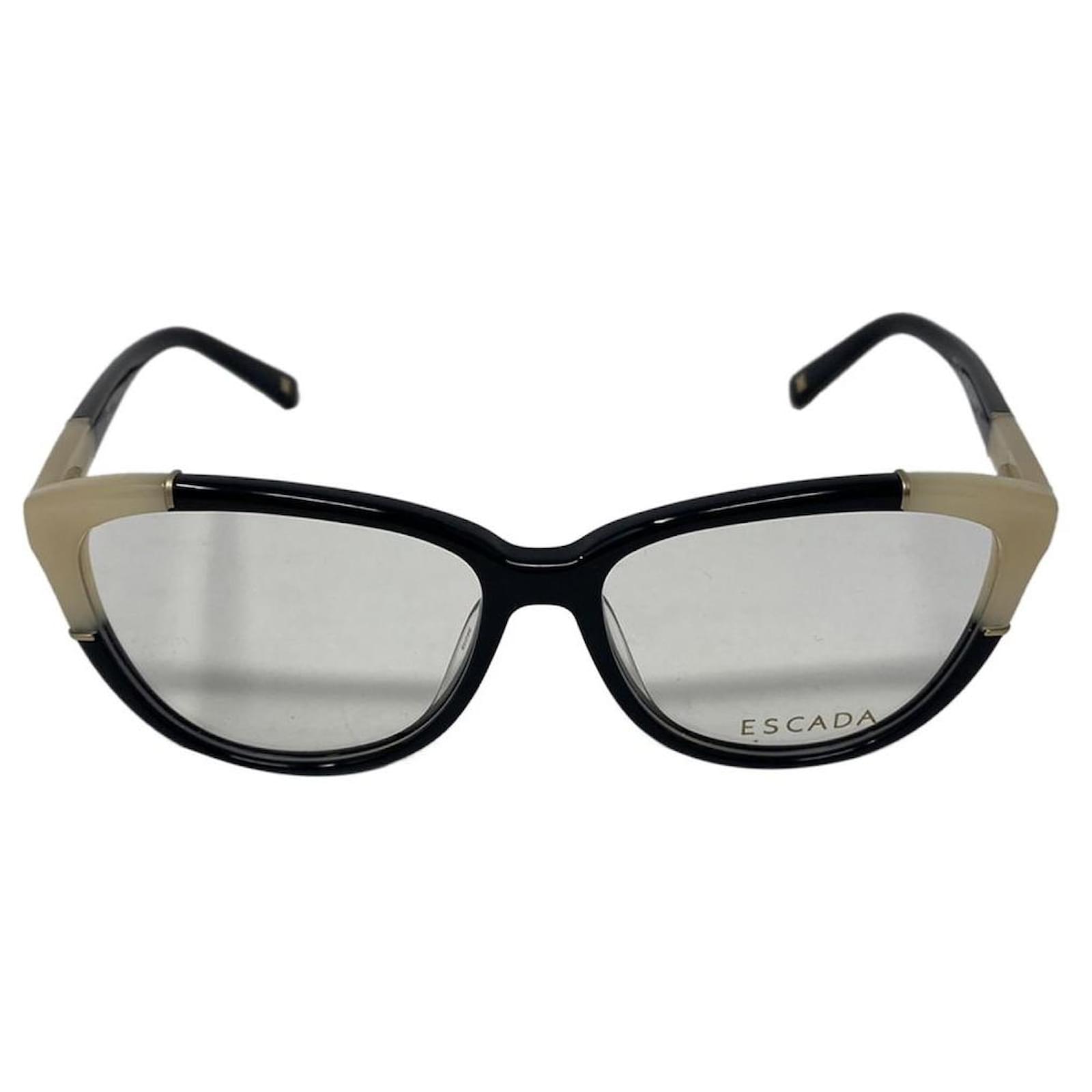 Escada Cat eye eyeglasses Black Beige Acetate ref.540073 - Joli Closet