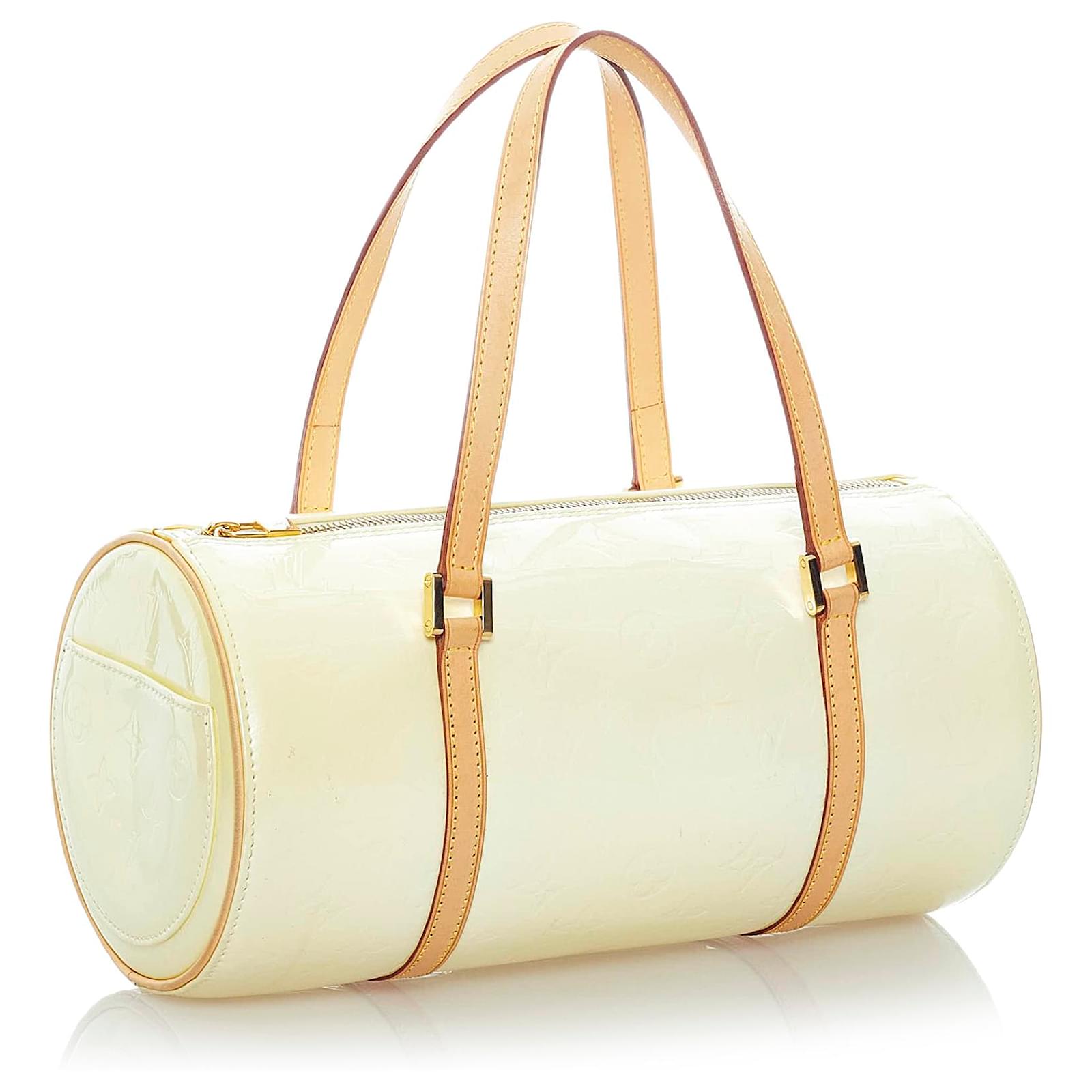 Louis Vuitton White Vernis Bedford Cuir Cuir vernis Marron Blanc Marron ...