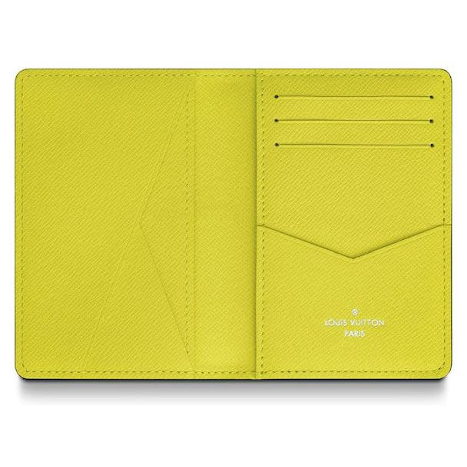 Louis Vuitton LV Pocket organizer taigarama yellow Leather ref.540629 ...