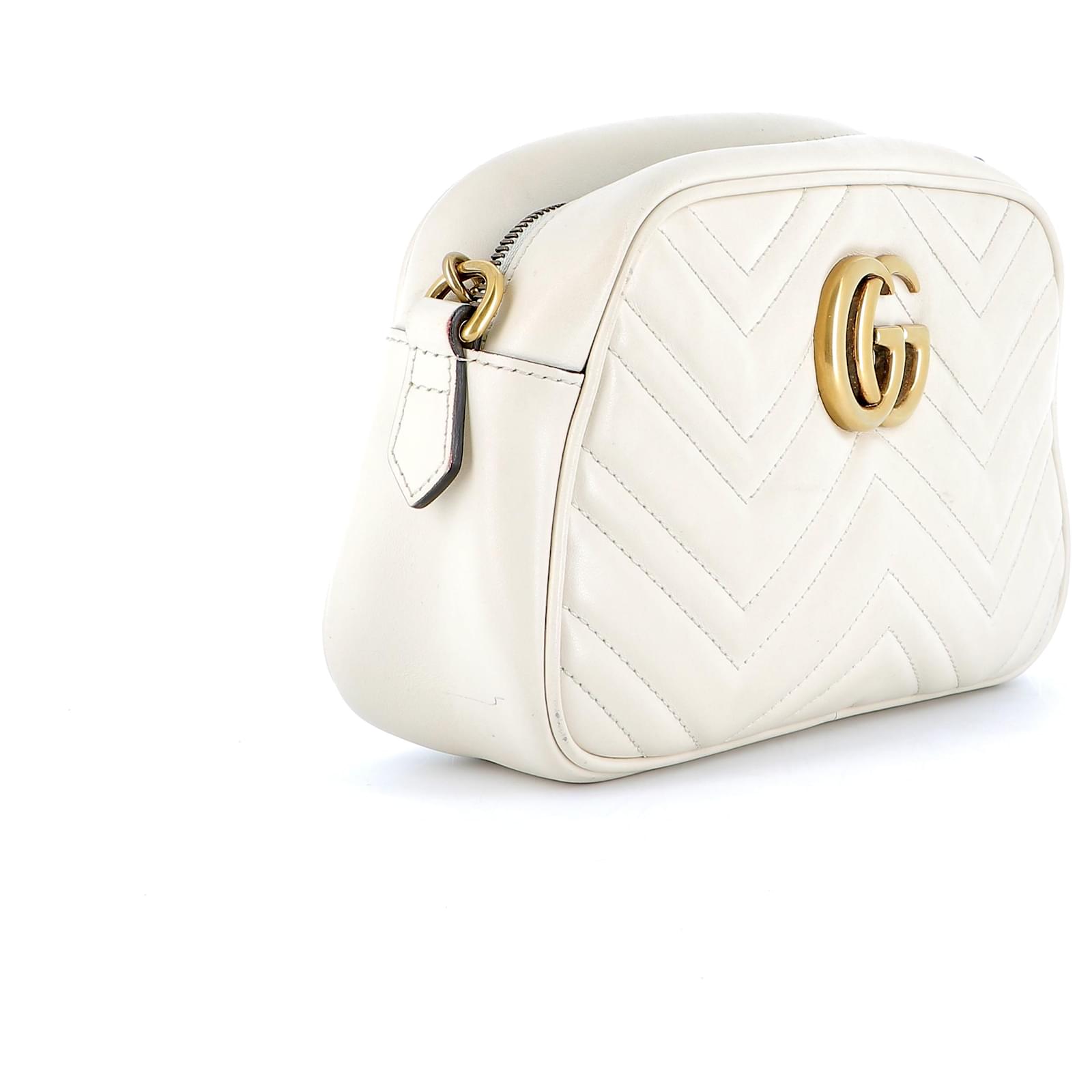 Gucci GG Marmont White Leather ref.541245 - Joli Closet