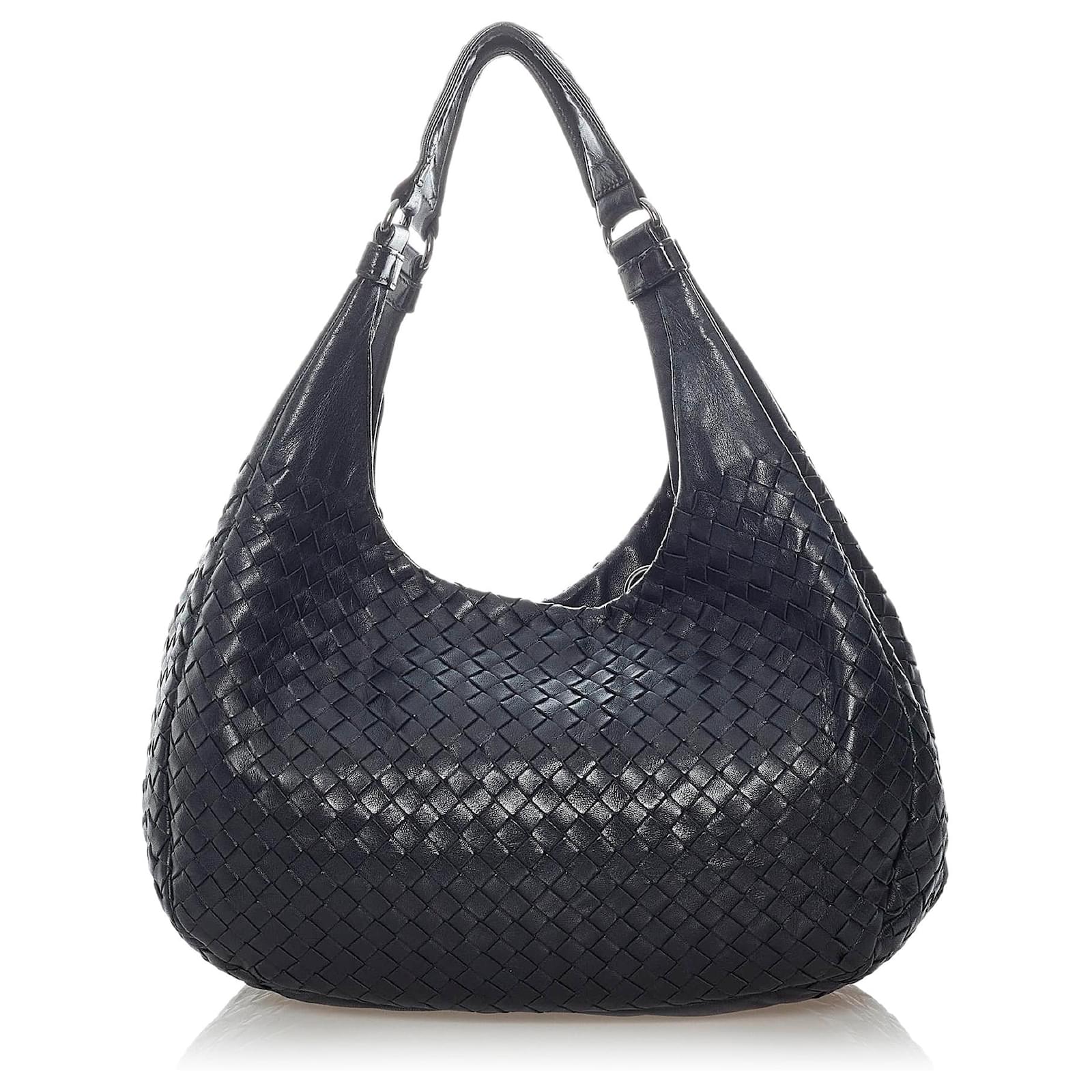Bottega Veneta Black Intrecciato Campana Hobo Bag Leather Pony-style ...
