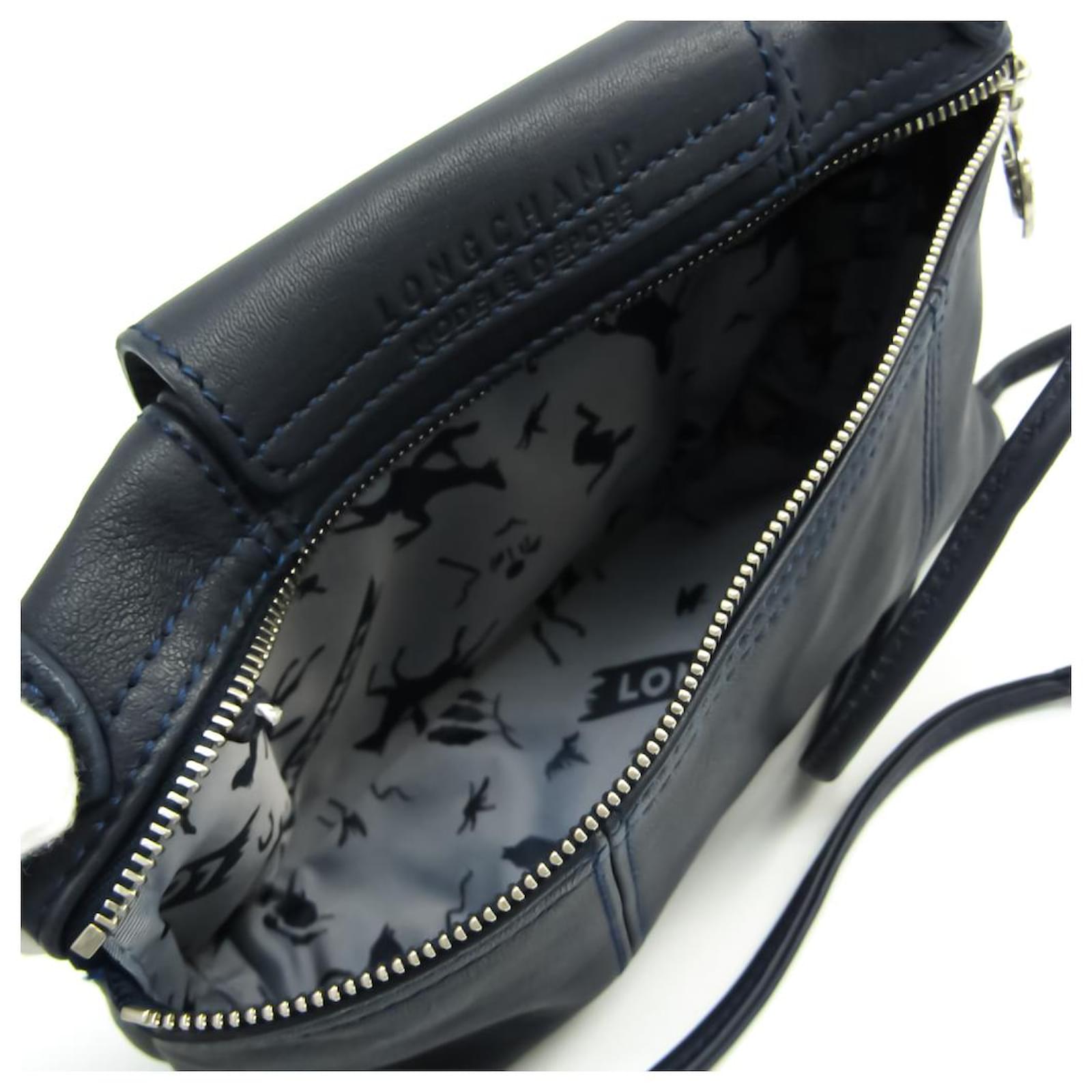 Longchamp Le Pliage Navy blue Leather ref.545812 - Joli Closet
