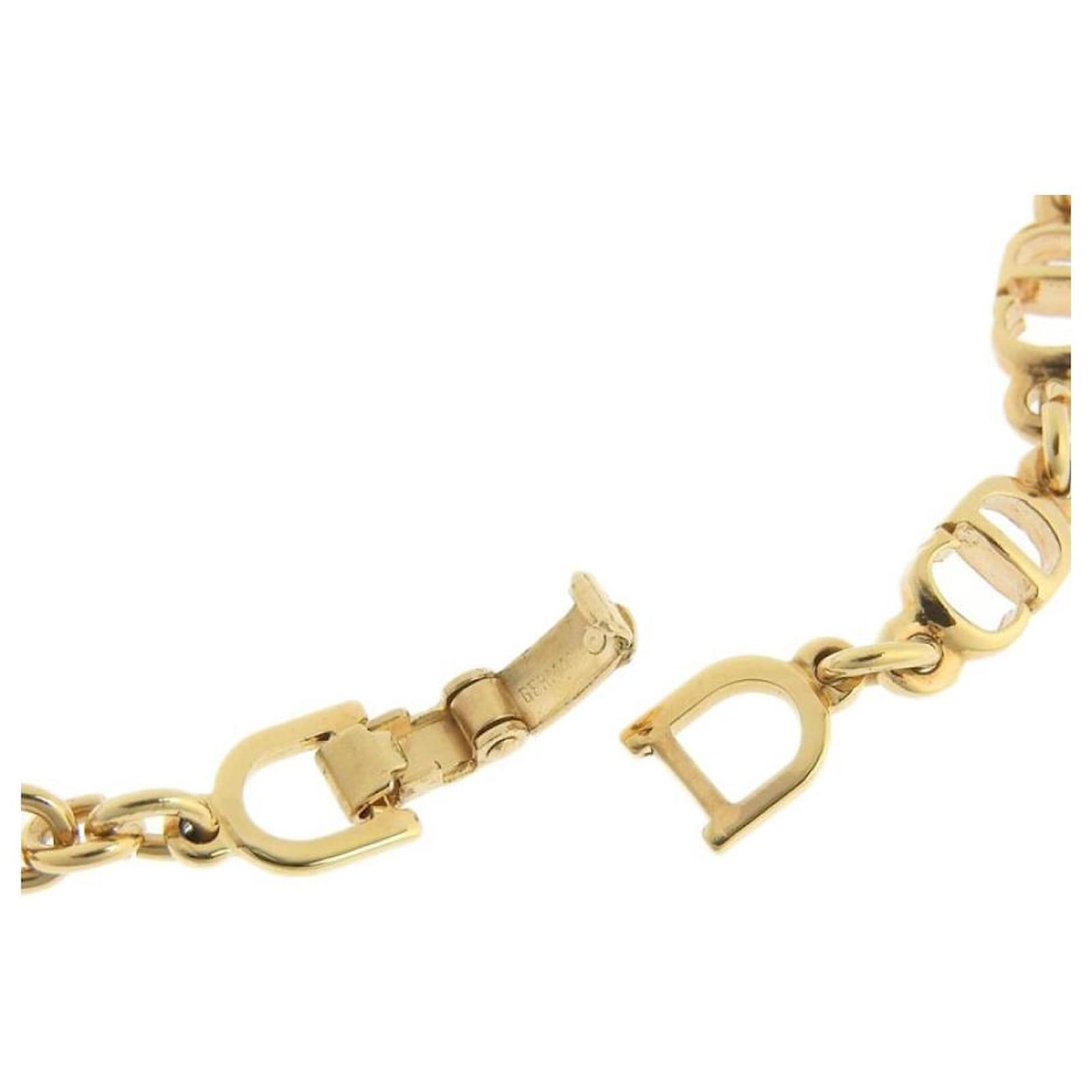 [Used] Christian Dior Christian Dior Bracelet Women's Gold Logo Golden ...