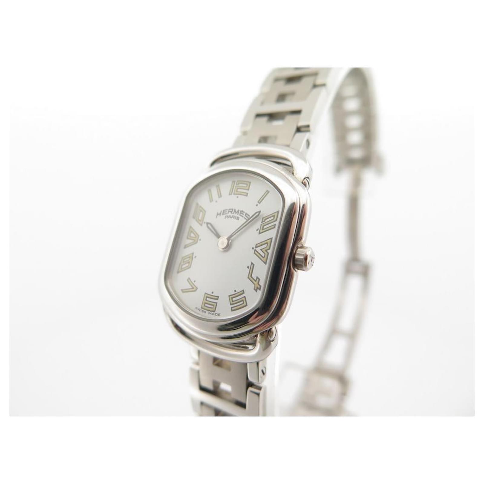 Hermès MONTRE HERMES RALLYE RA1.210 QUARTZ 18 X 25 MM EN ACIER PALLADIE ...