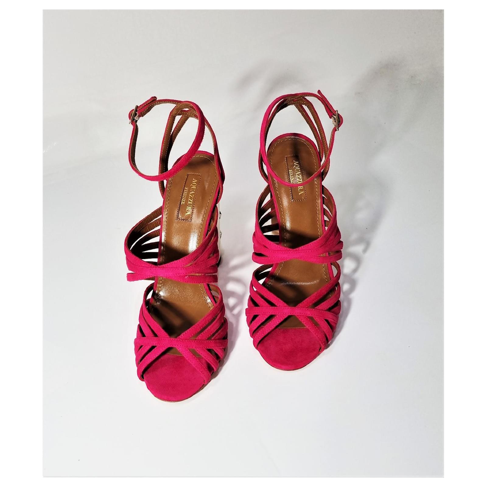 Aquazzura sandals Pink Leather ref.549872 - Joli Closet