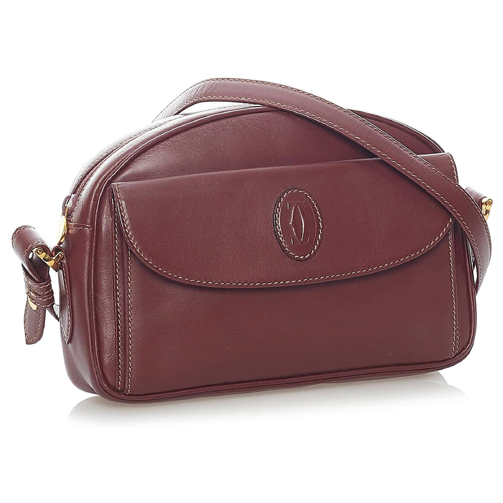 Cartier Red Must De Cartier Leather Crossbody Bag Dark red Pony-style ...