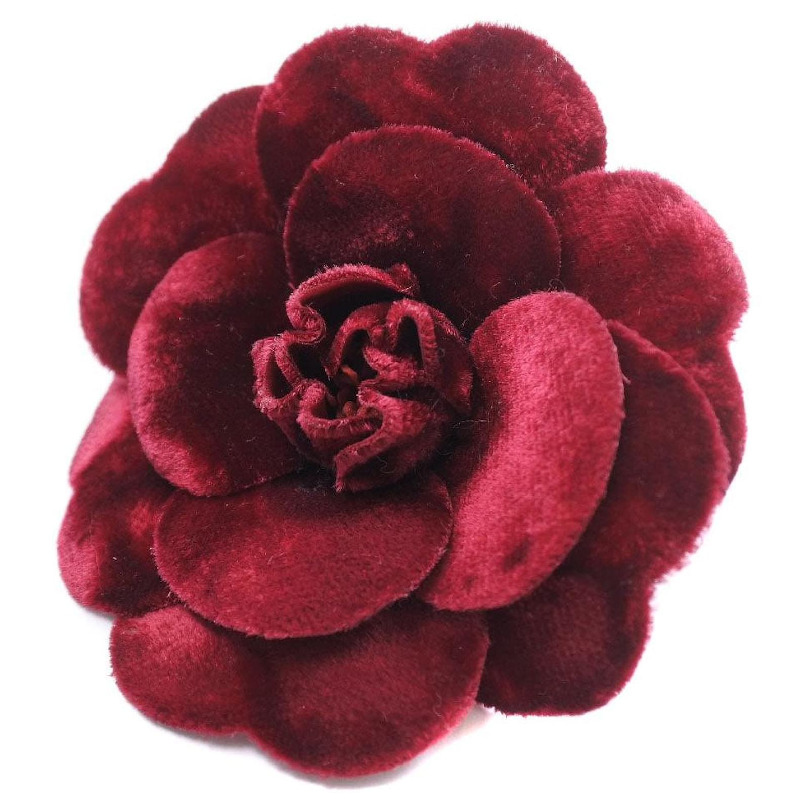 Chanel Camélia Velours Rouge ref.551298 - Joli Closet