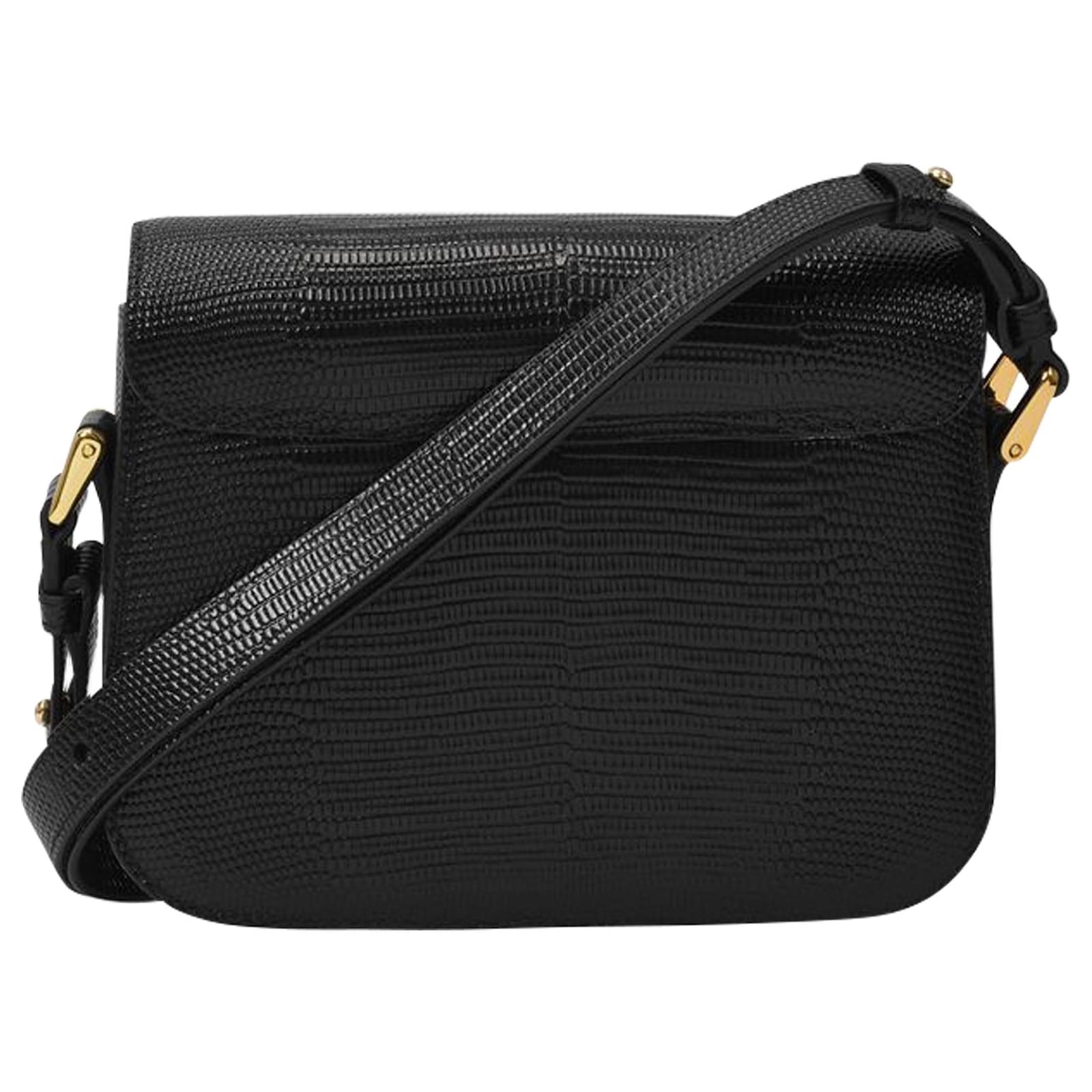 Apc Grace Small Bag in Black Crocodile Effect Leather ref.551505 - Joli ...