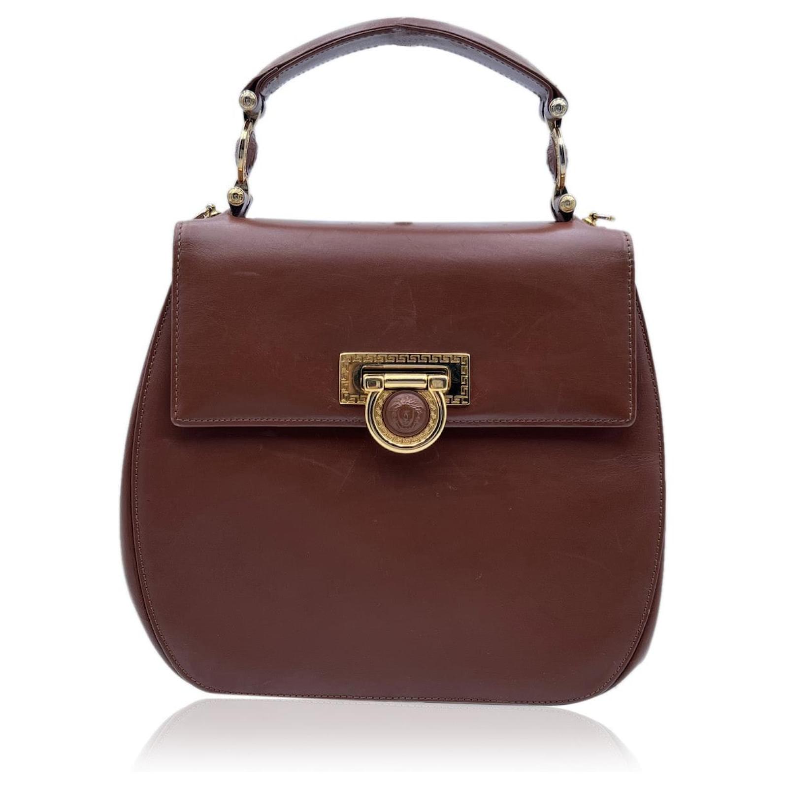 Versace Gianni Vintage Medusa Handtasche aus braunem Leder ref.553123 ...
