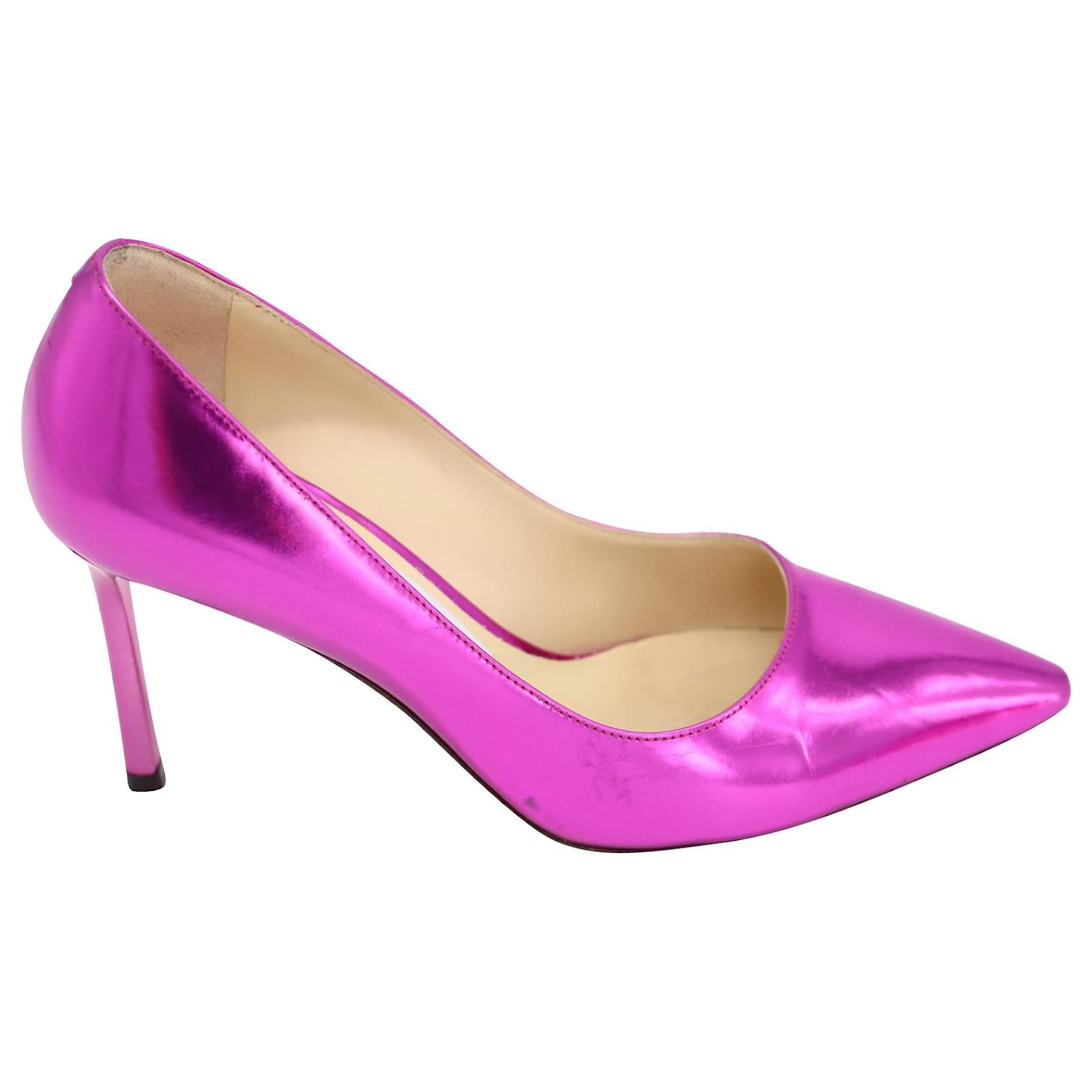 Jimmy Choo Anouk 120 Spitze Pumps aus lila Spiegelleder ref.553761 ...