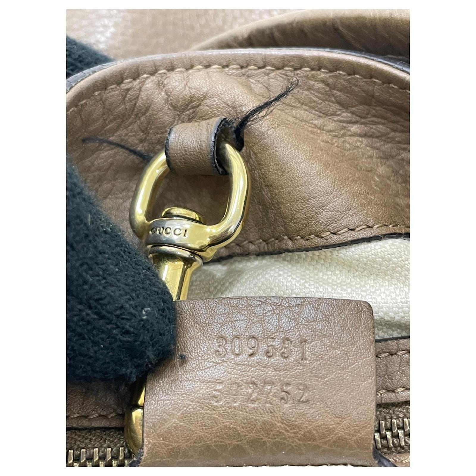 Gucci Leather Twill shoulder bag Brown ref.554343 - Joli Closet