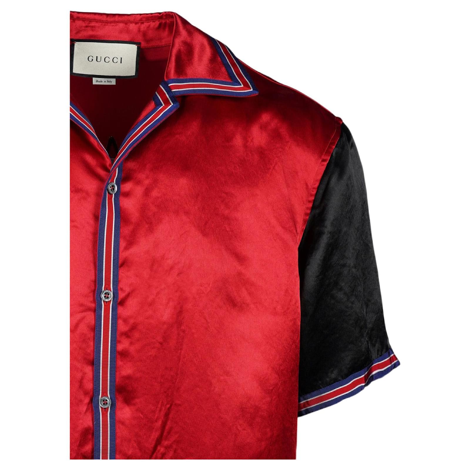 Camiseta de bolos con estrella de Gucci Roja Seda ref.555368 - Joli Closet