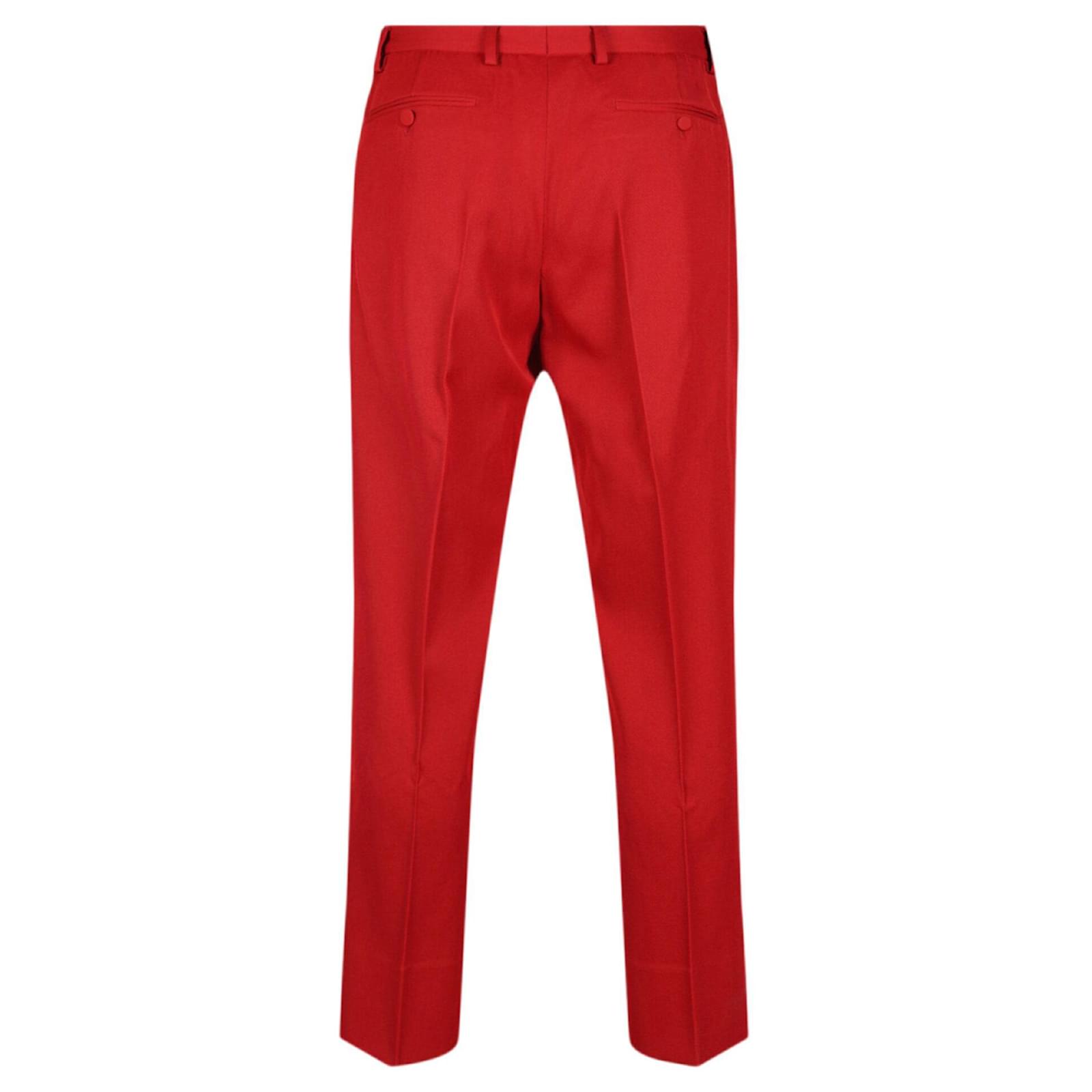 Pantalon à logo ruban Gucci Coton Rouge ref.555998 - Joli Closet
