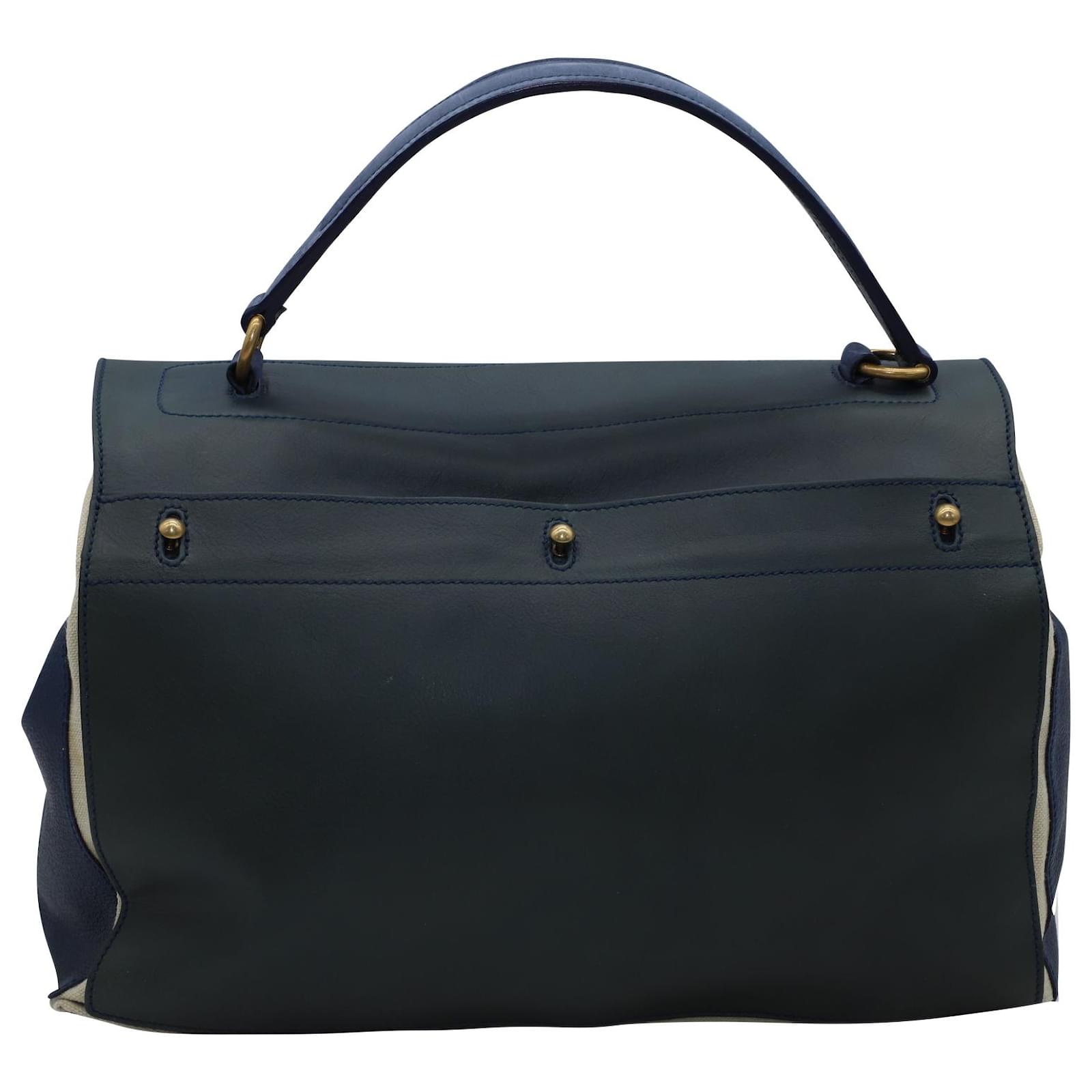 Yves Saint Laurent Muse Two Croc-Embossed Hand Bag in Tricolor Blue ...