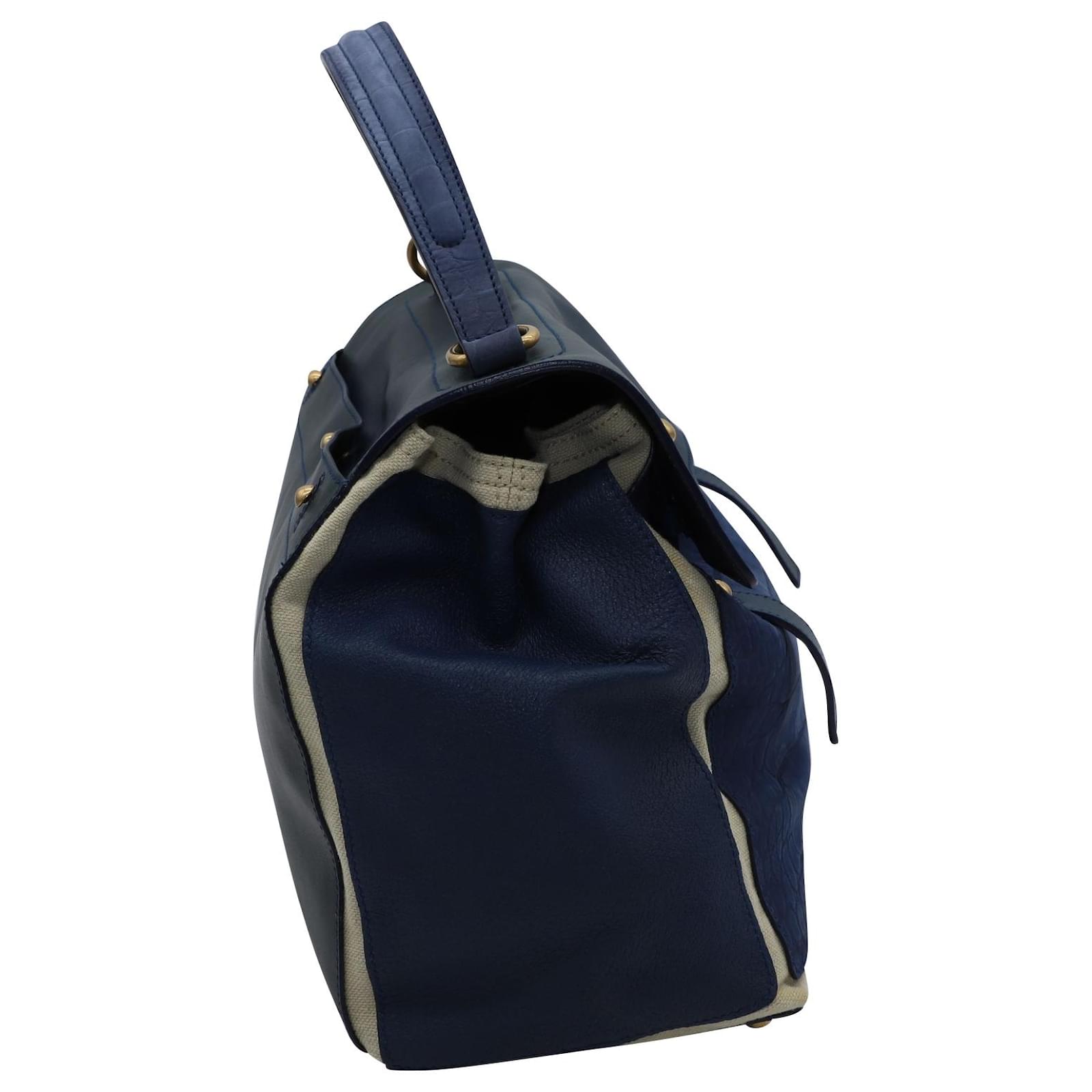 Yves Saint Laurent Muse Two Croc-Embossed Hand Bag in Tricolor Blue ...