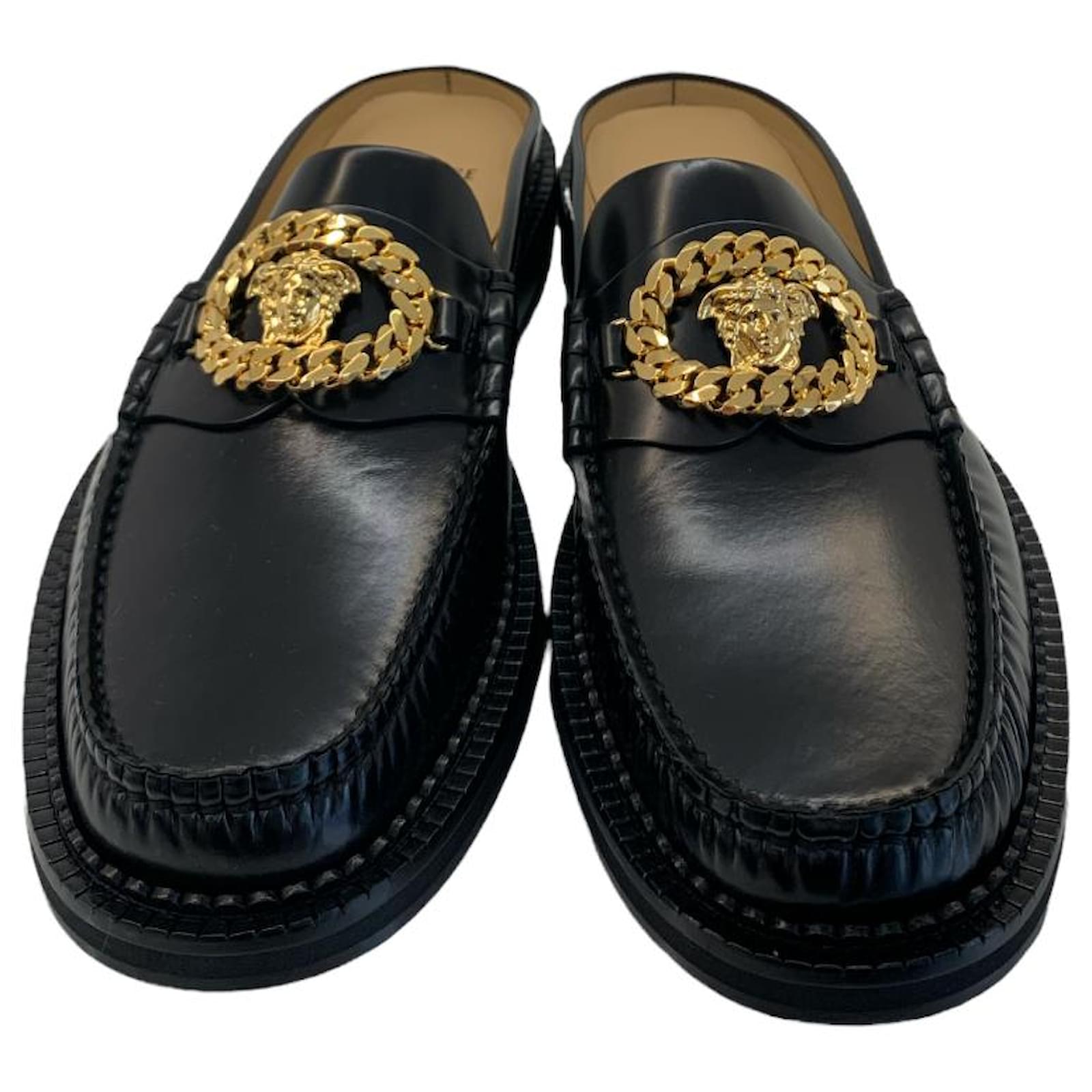 Versace Mocassins Cuir Noir ref.563051 - Joli Closet