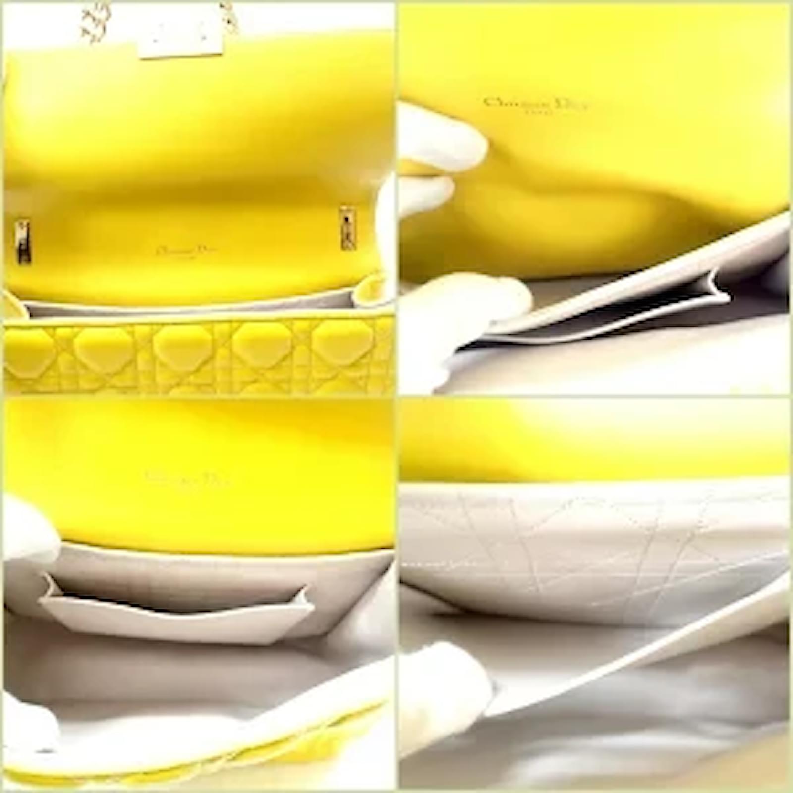 Christian Dior Handbags Yellow Lambskin ref.564601 - Joli Closet