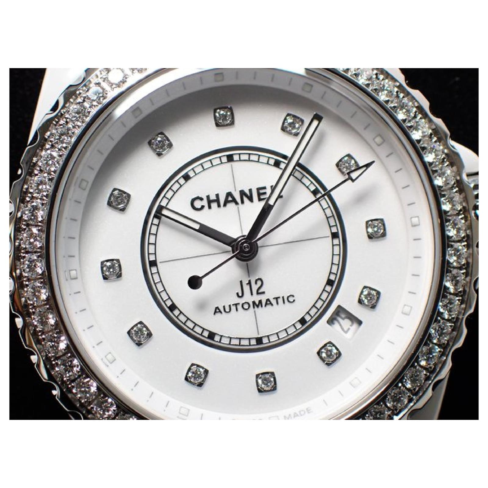 CHANEL H7189 J12 Calibre blanc 12.1 Lunette diamant 38 MM Véritable ...