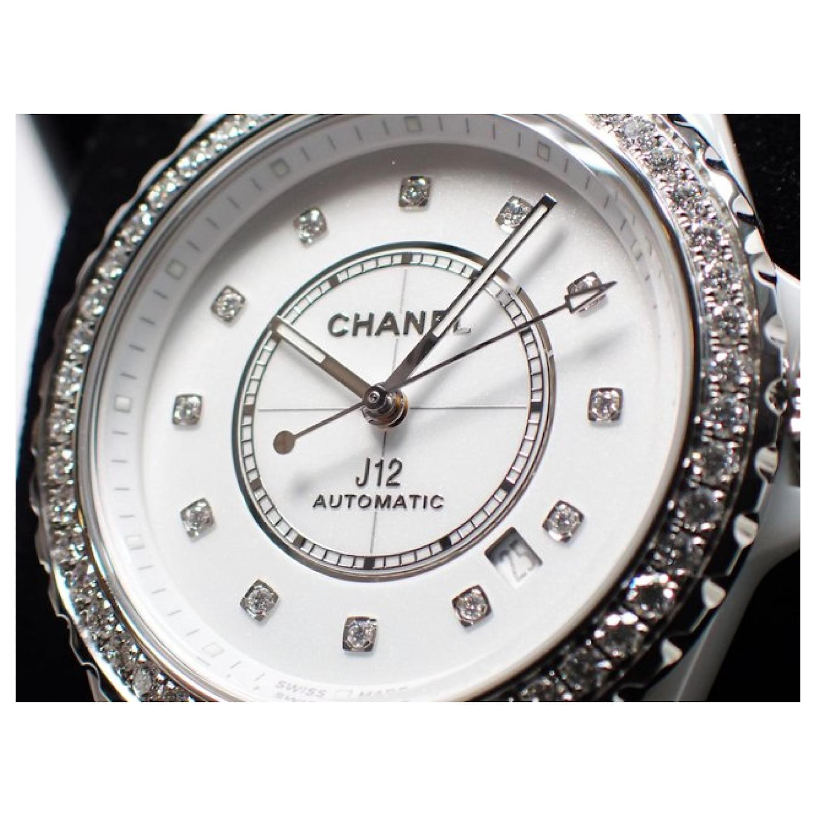CHANEL H7189 J12 Calibre blanc 12.1 Lunette diamant 38 MM Véritable ...