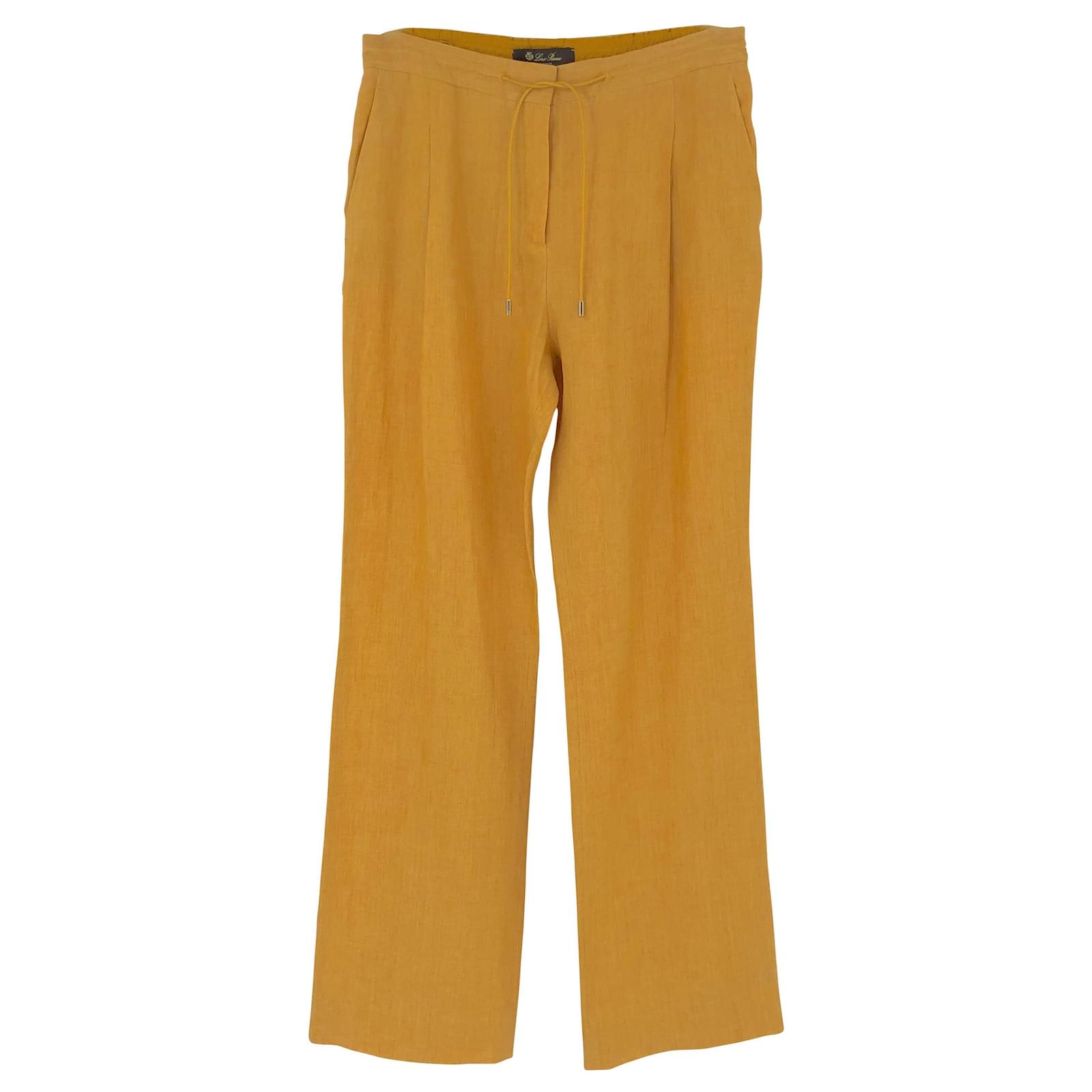 Pantalon Loro Piana en lin moutarde Jaune ref.567724 - Joli Closet