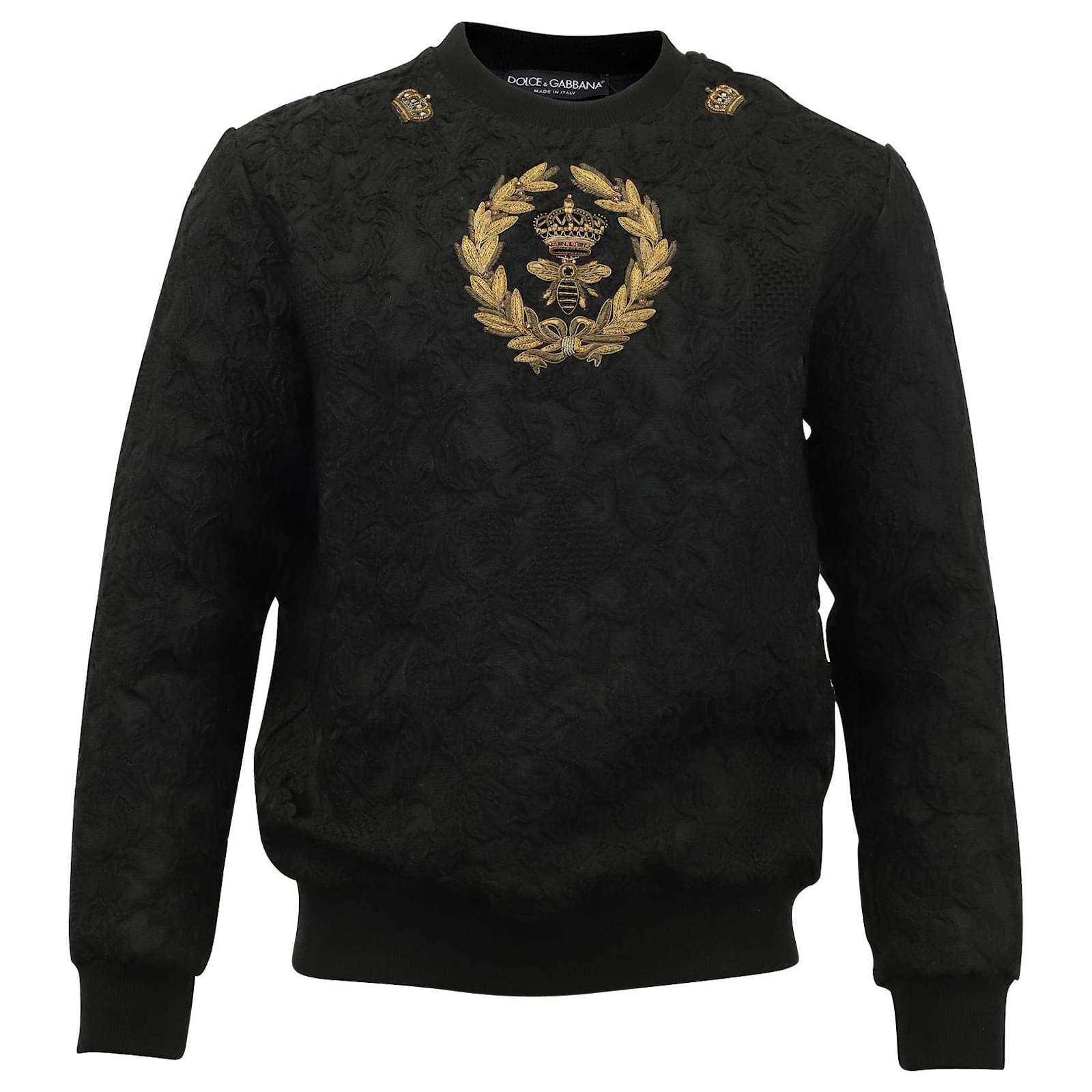 Dolce & Gabbana Pull Brocart avec Abeille et Couronne Brodées en Laine ...