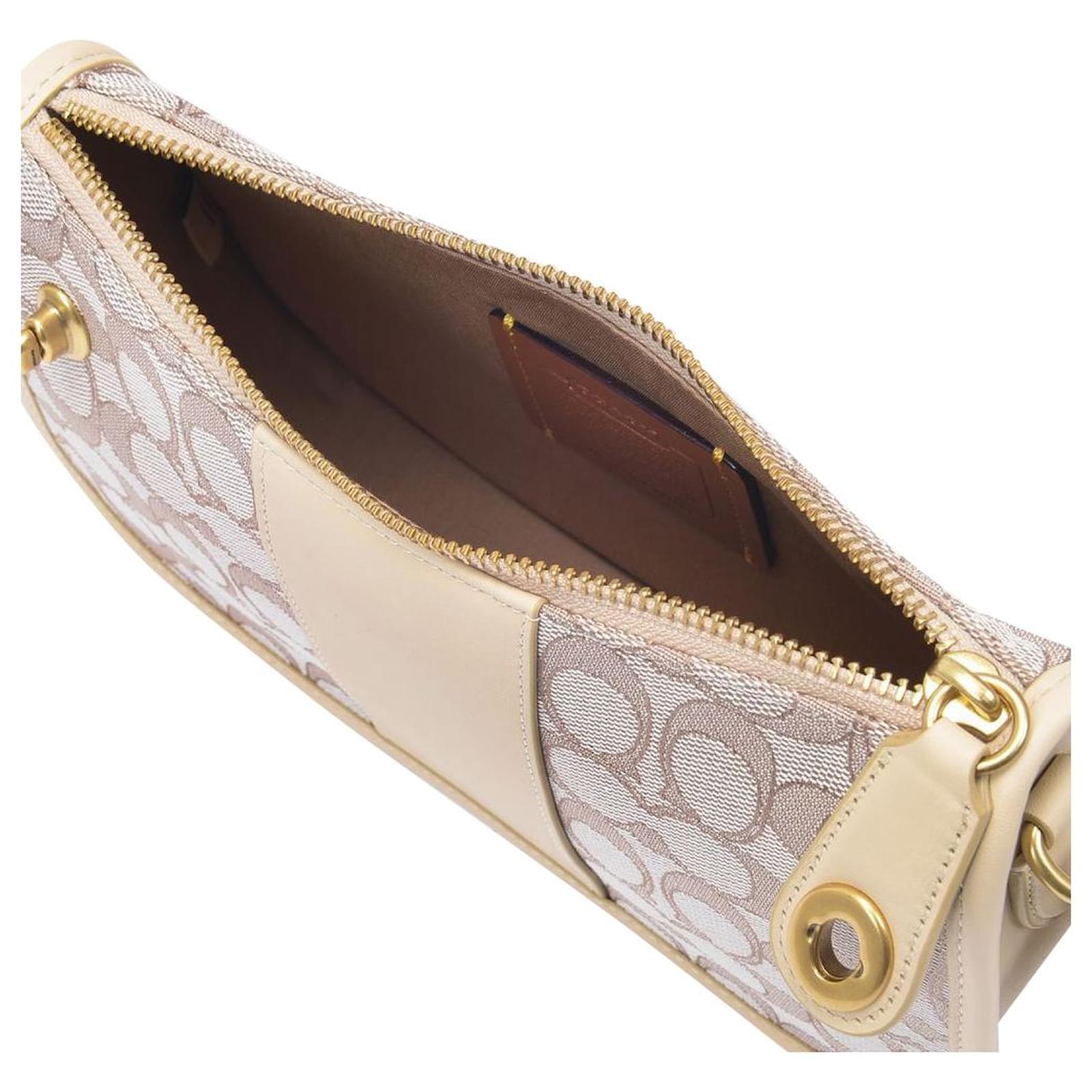 Coach Swinger-Tasche aus Canvas in Stone Ivory Beige Leinwand ref ...