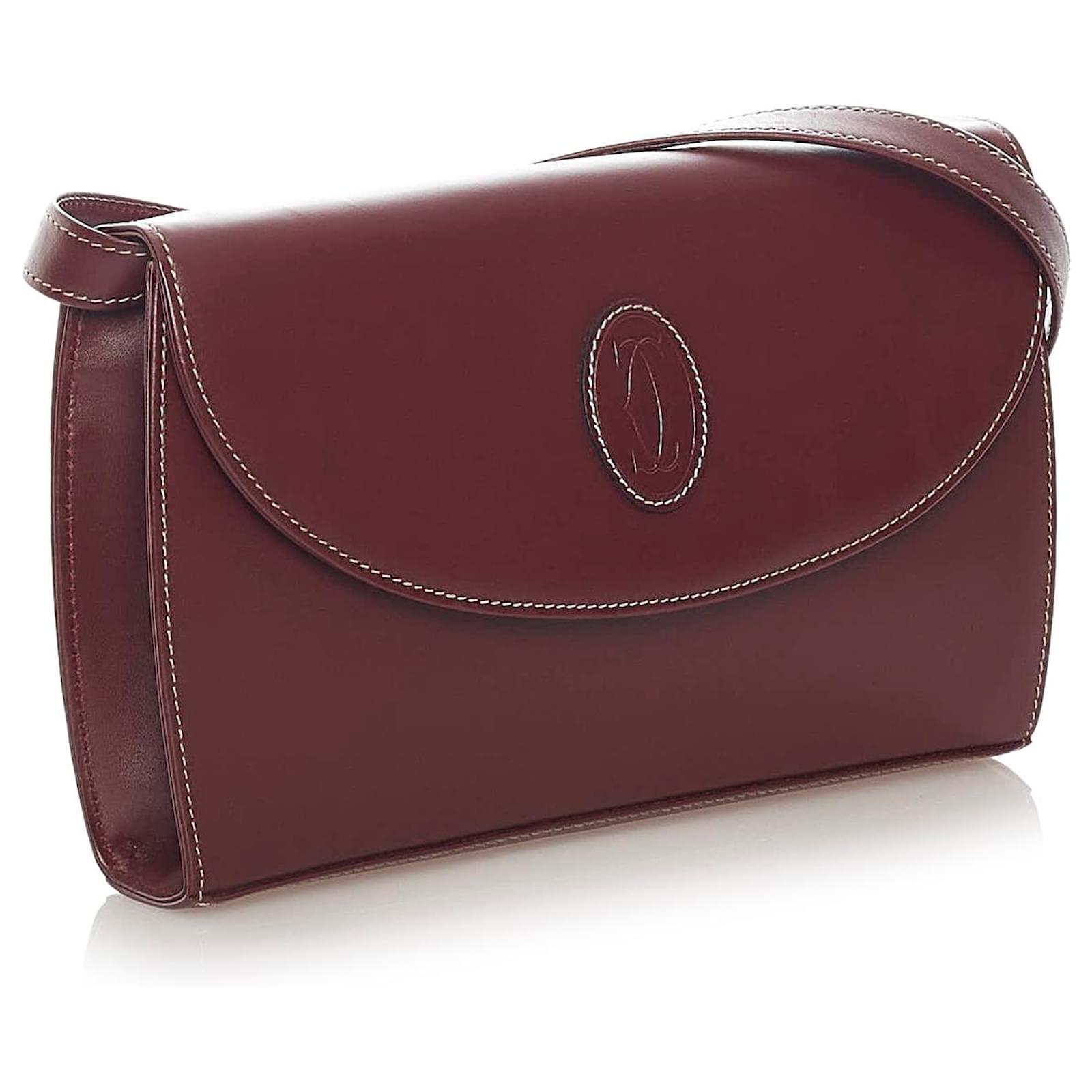 Cartier Red Must de Cartier Leather Shoulder Bag Dark red Pony-style ...