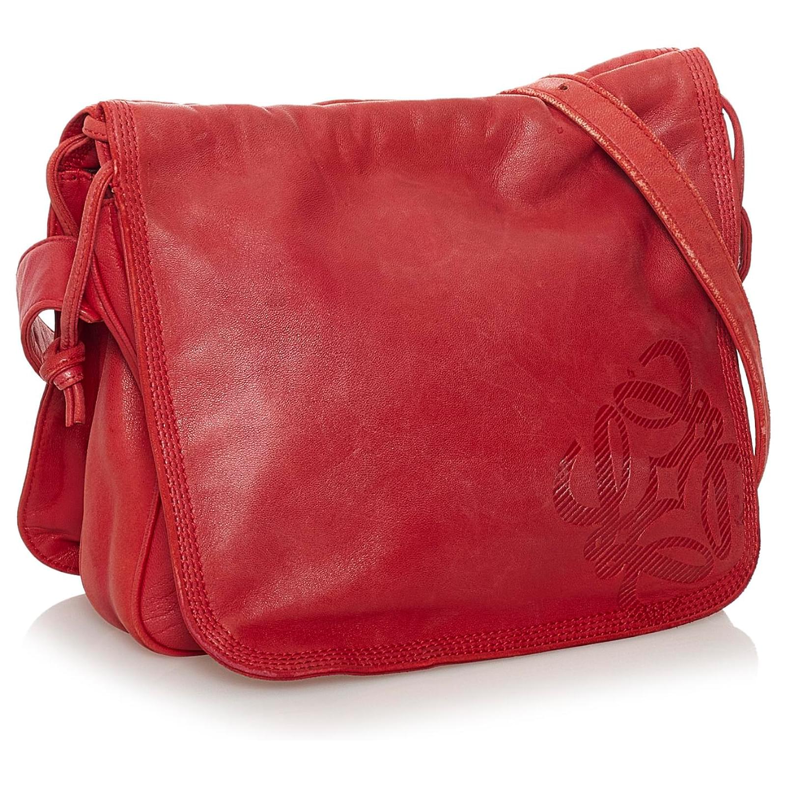 Loewe Red Leather Crossbody Bag Pony-style calfskin ref.570010 - Joli ...