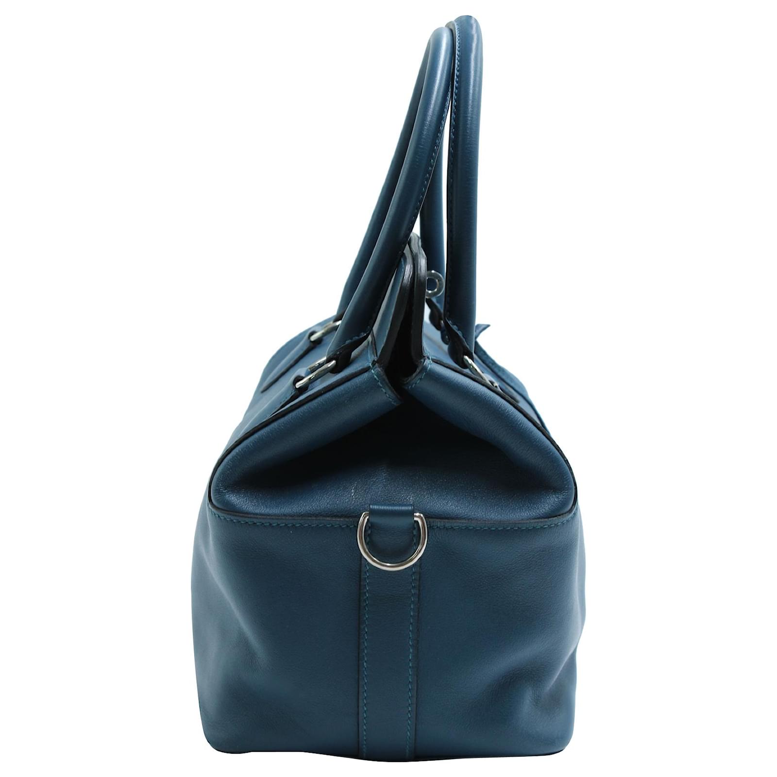 Hermès Hermes Toolbox Bag in Blue Clemence Leather (Sold) - Joli Closet