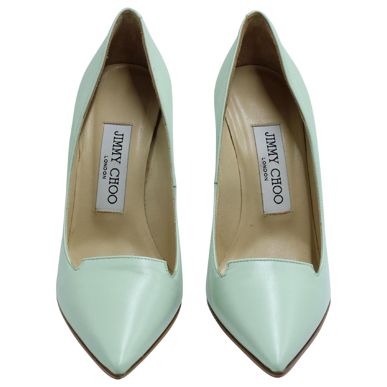 Jimmy Choo Ari 100 Pumps in Green Leather ref.570842 - Joli Closet