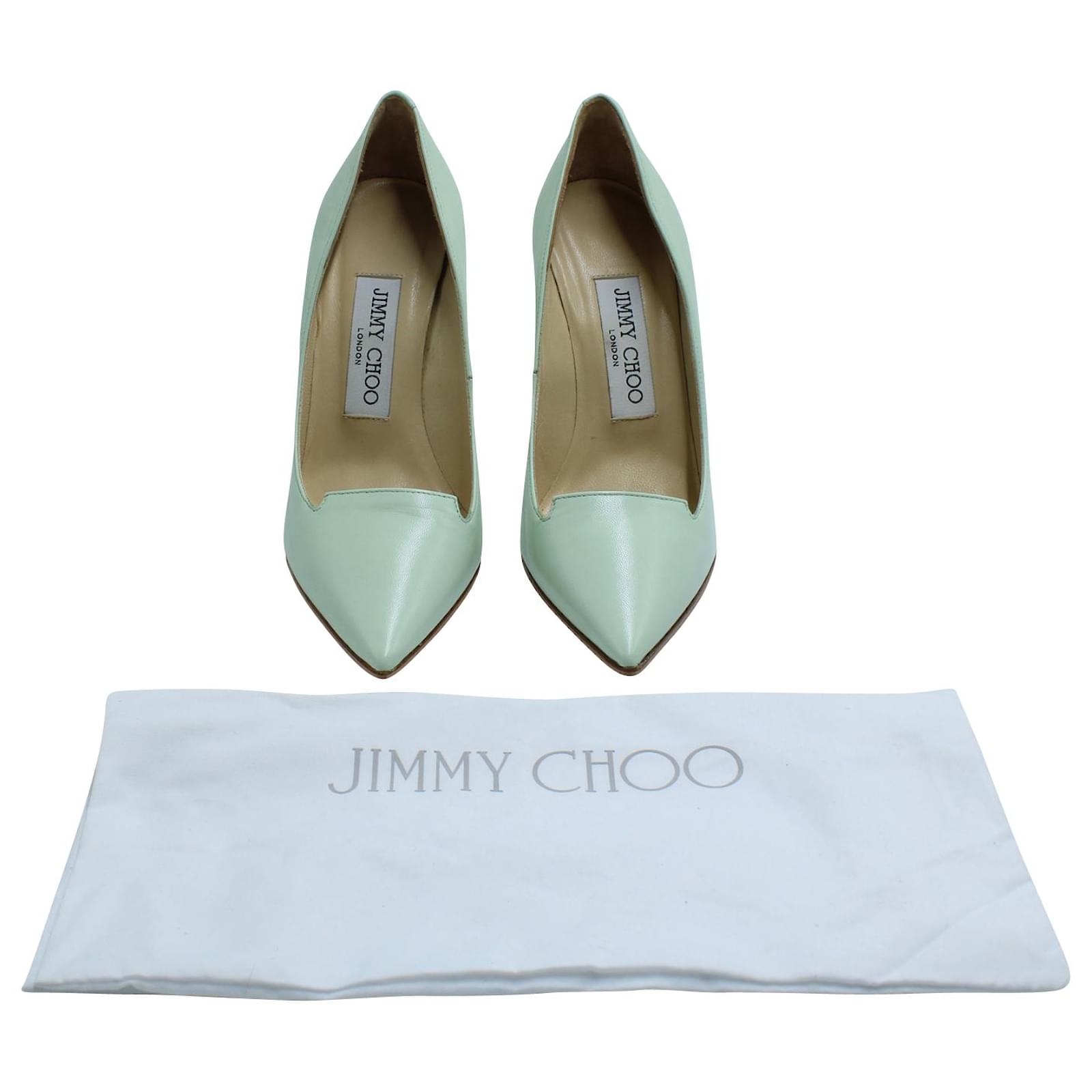Jimmy Choo Ari 100 Pumps in Green Leather ref.570842 - Joli Closet
