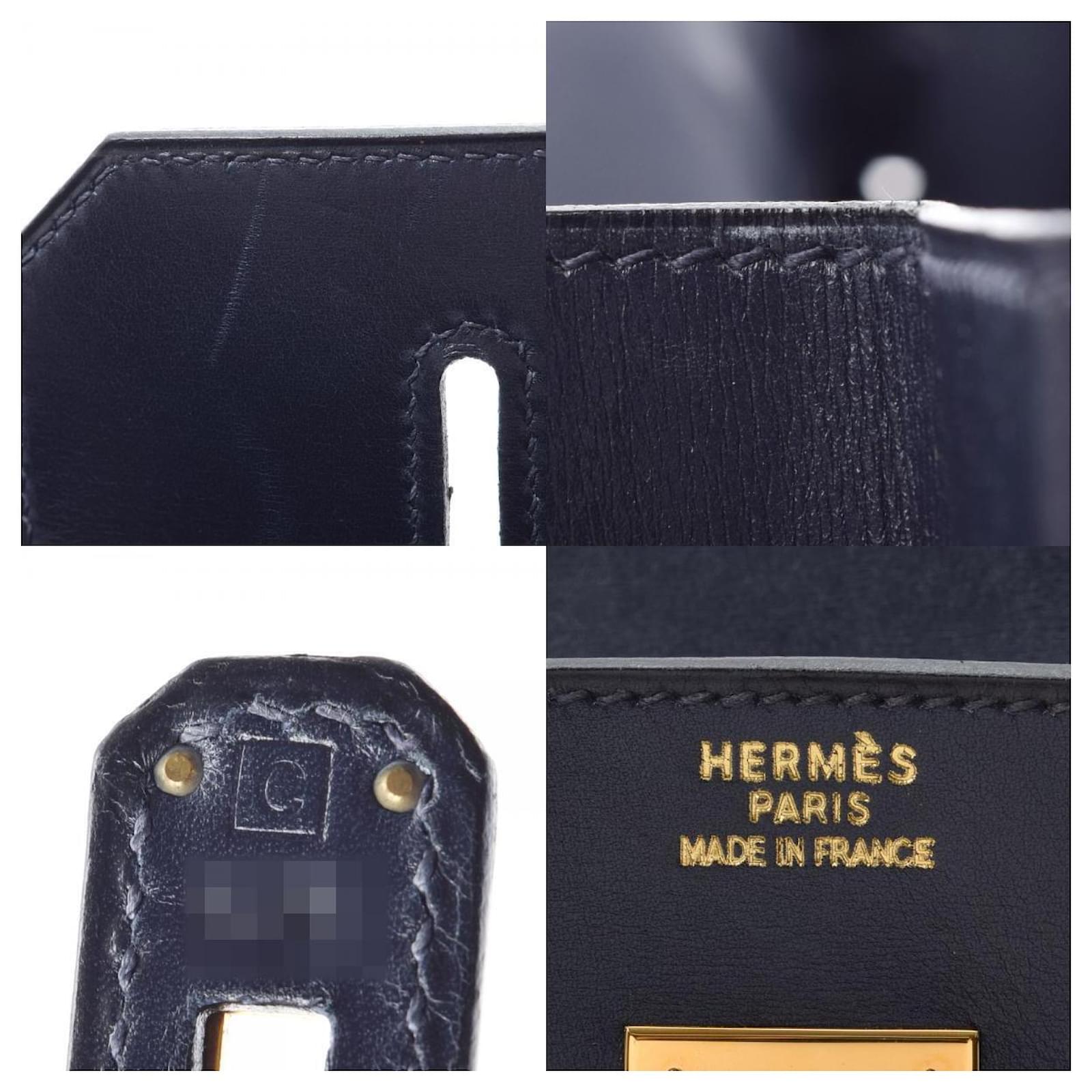 Hermès HERMES BIRKIN 35 Azul marino Cuero ref.574334 - Joli Closet