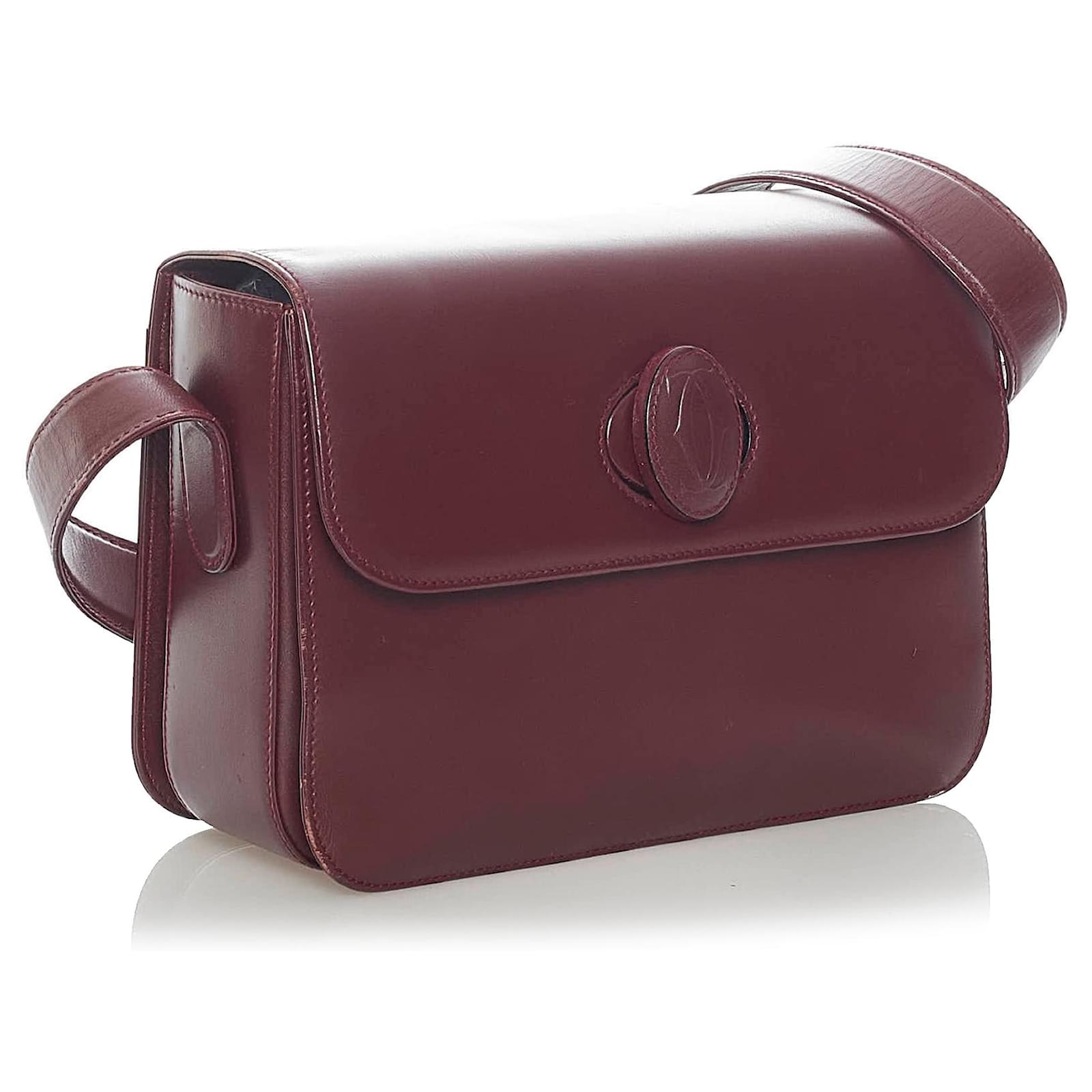 Cartier Red Must De Cartier Leather Crossbody Bag Dark red Pony-style ...