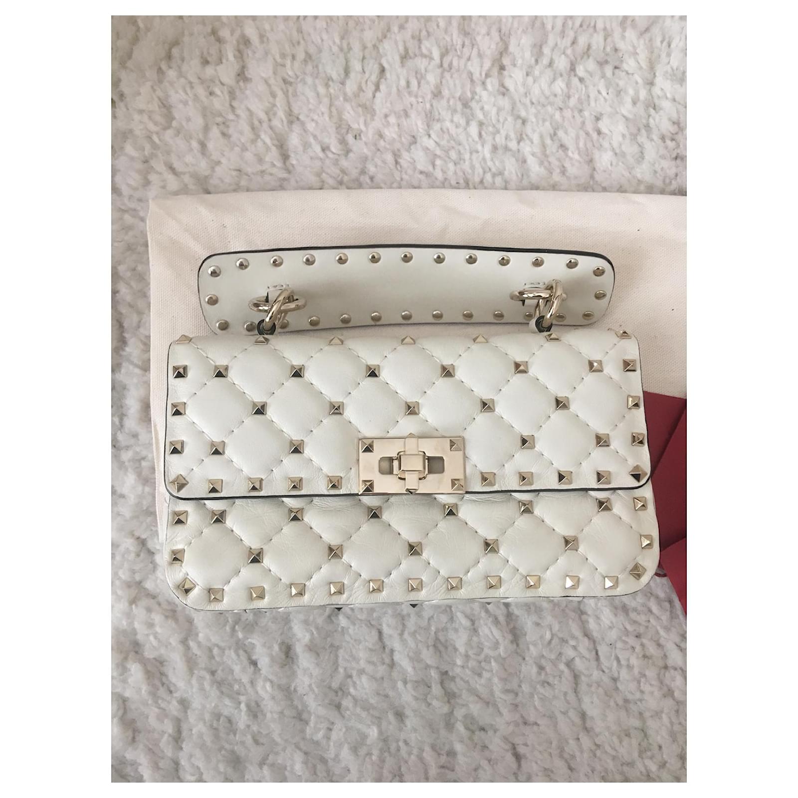 Valentino Garavani Small Rockstud Spike White Leather ref.577082 - Joli ...