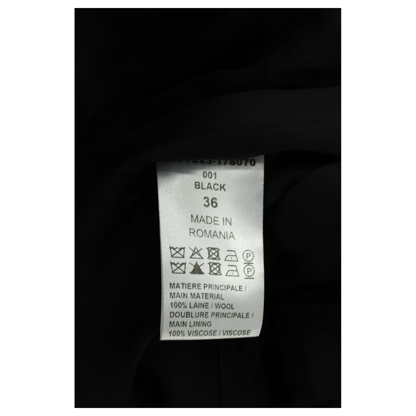 Caban Chloé foderato sul petto in lana nera Nero ref.578216 - Joli Closet