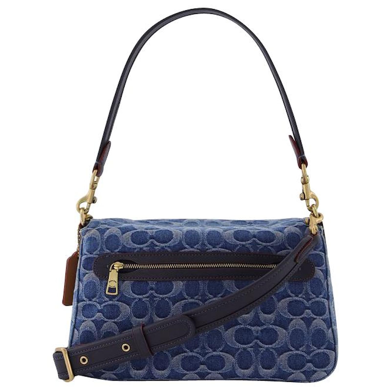 Coach Washed Denim Signature Soft Tabby Shoulder Bag Blue Cloth ref ...