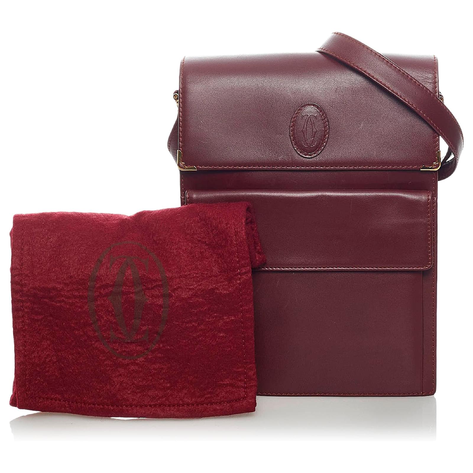 Cartier Red Must De Cartier Leather Crossbody Bag Dark red Pony-style ...