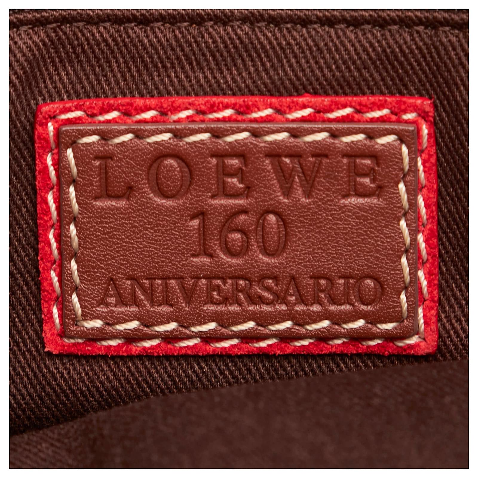 Loewe Red 160th Anniversary Canvas Baguette Leather Cloth Pony-style ...